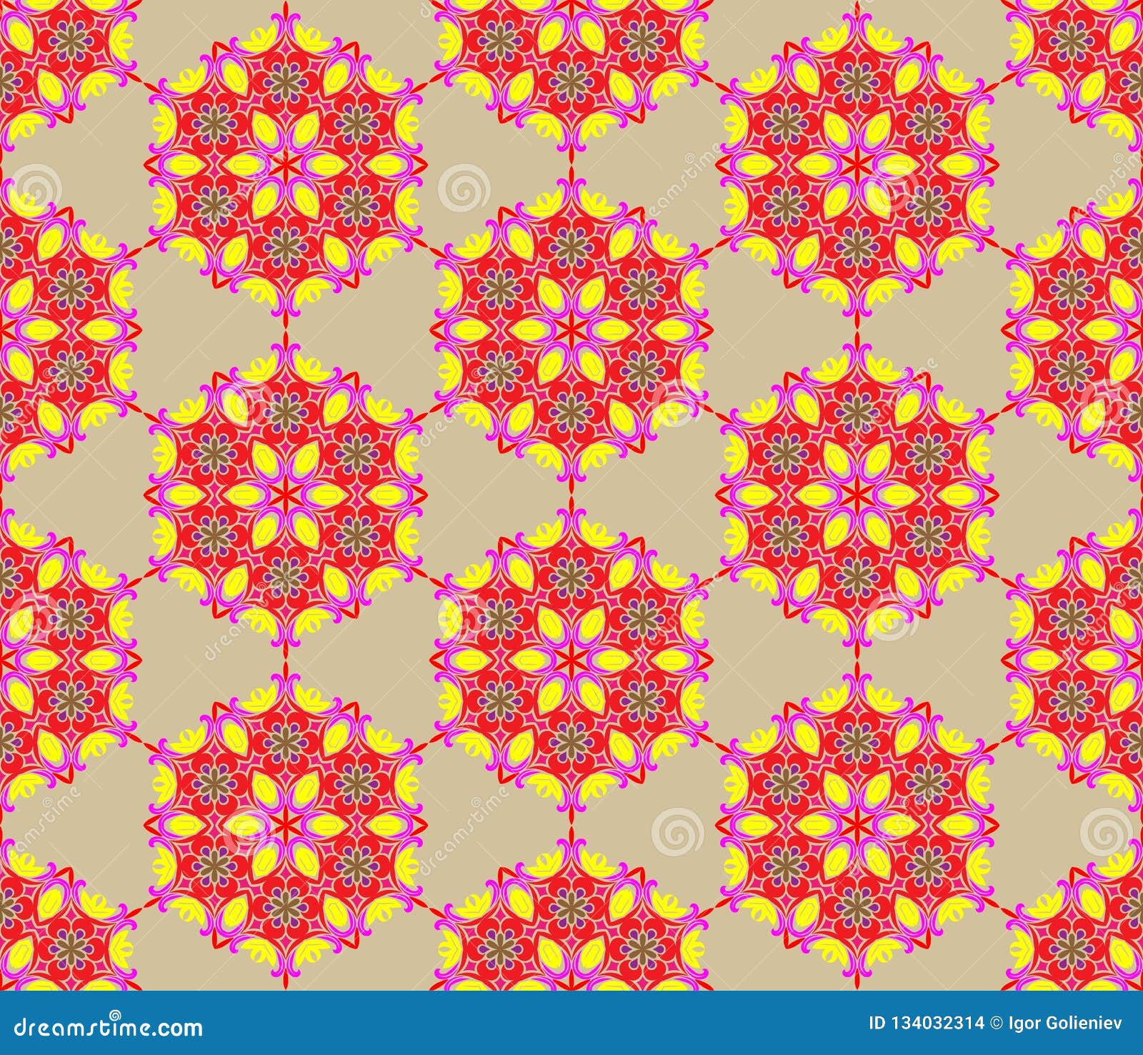 Background with Seamless Pattern in Islamic or Indian Style Stock ...