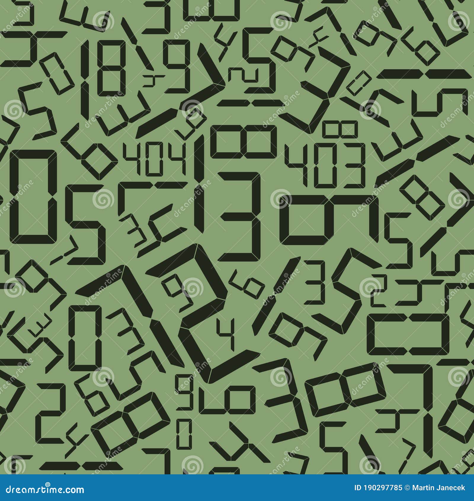 Background Seamless Pattern, Numbers Scattered Chaotic Stock ...