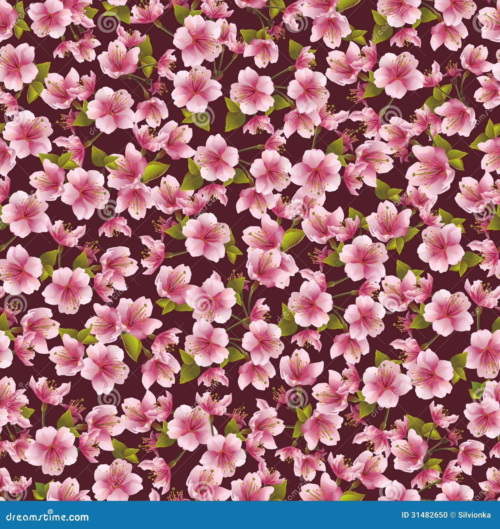 Background Seamless Pattern with Sakura Blossom Stock Vector ...