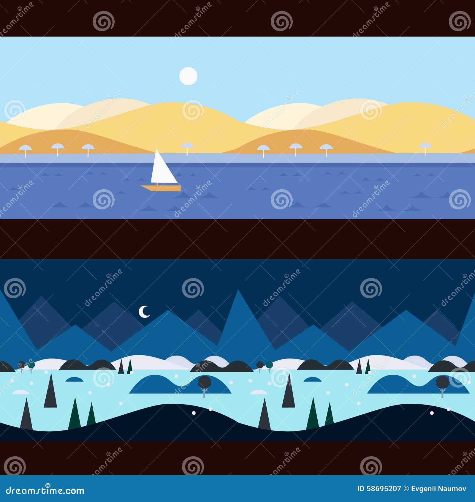 Background Seamless Scenery Seasons and Landscapes Stock Vector ...