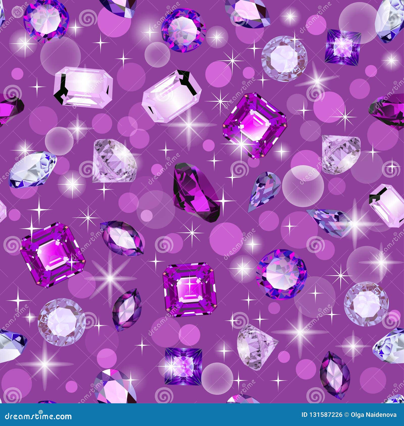 Background Seamless Shiny Gems of Different Cuts Stock Vector ...