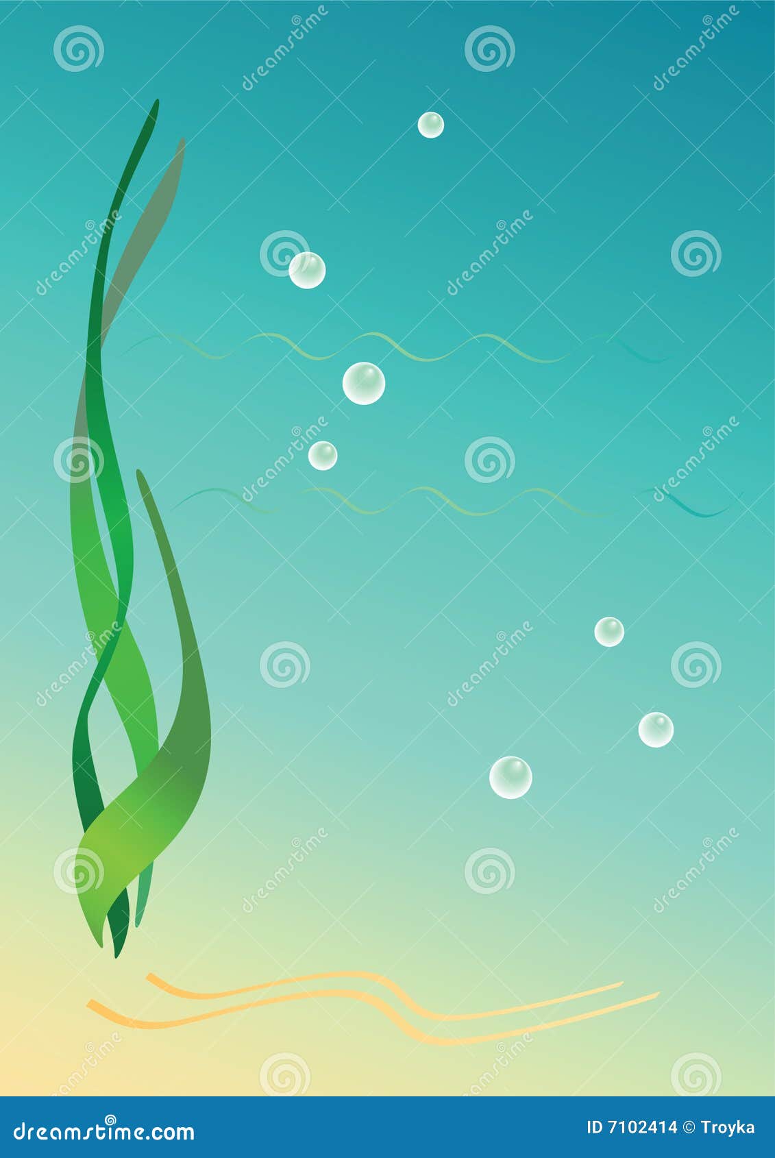 Background with seaweeds stock vector. Illustration of abstract - 7102414