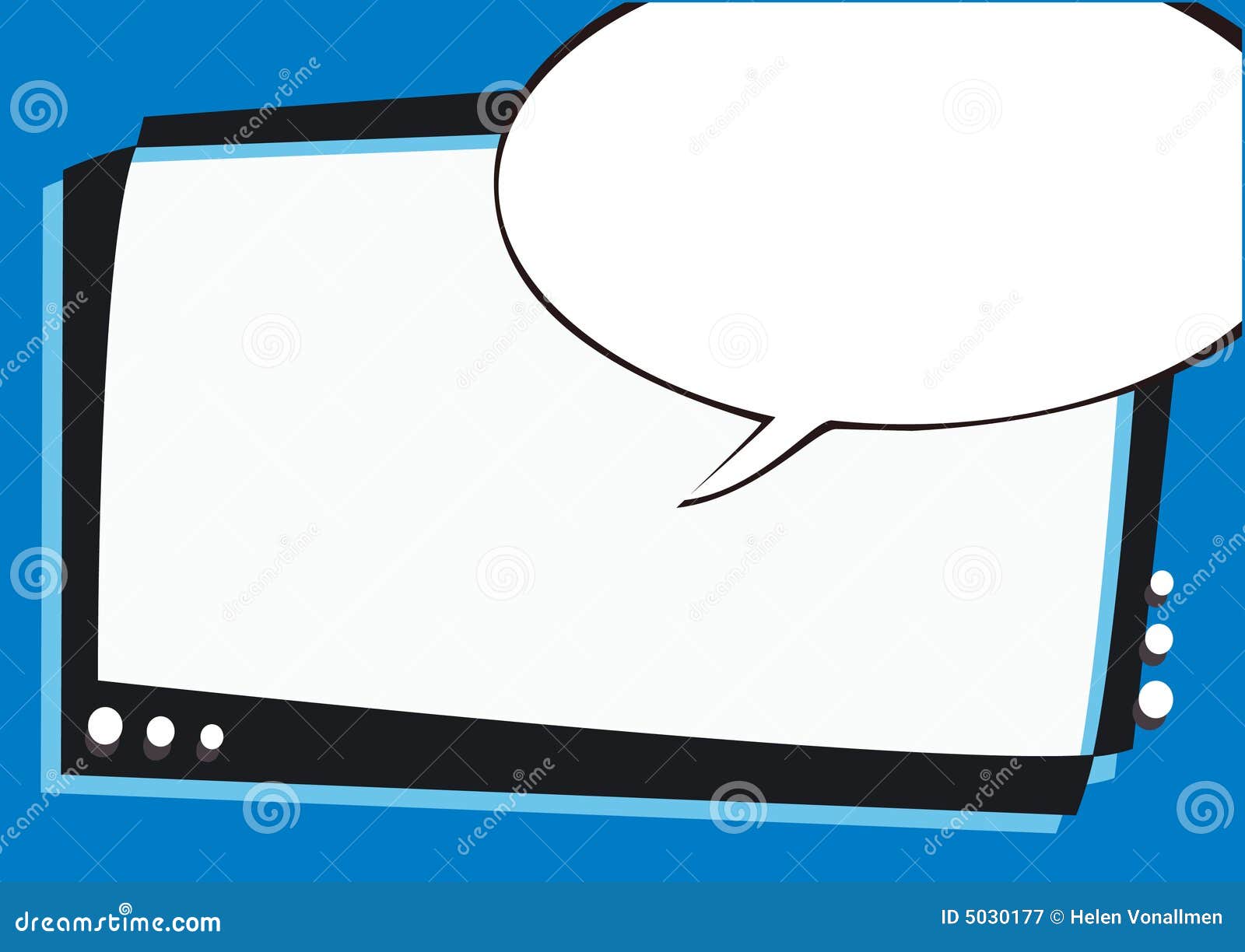 Blue Screen Television- Cartoon with Balloon Stock Vector ...