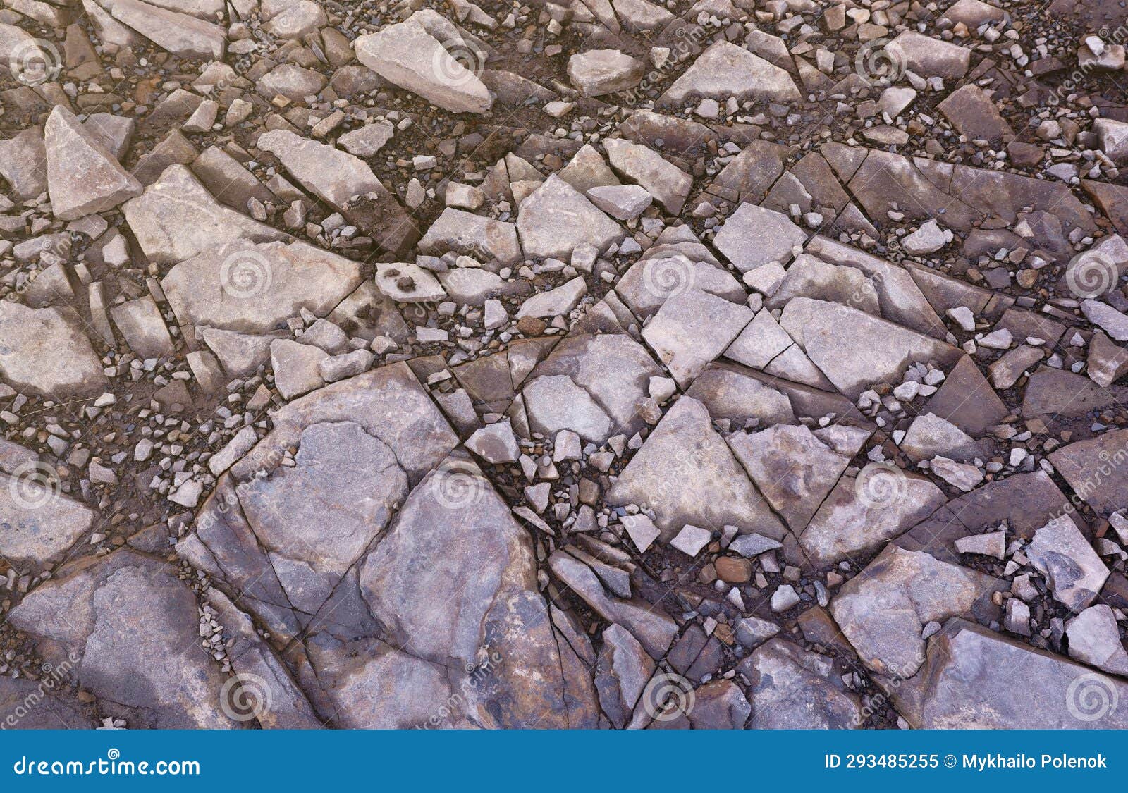 Background of Shattered Stony Stones Surface in Mountain Area. Texture ...