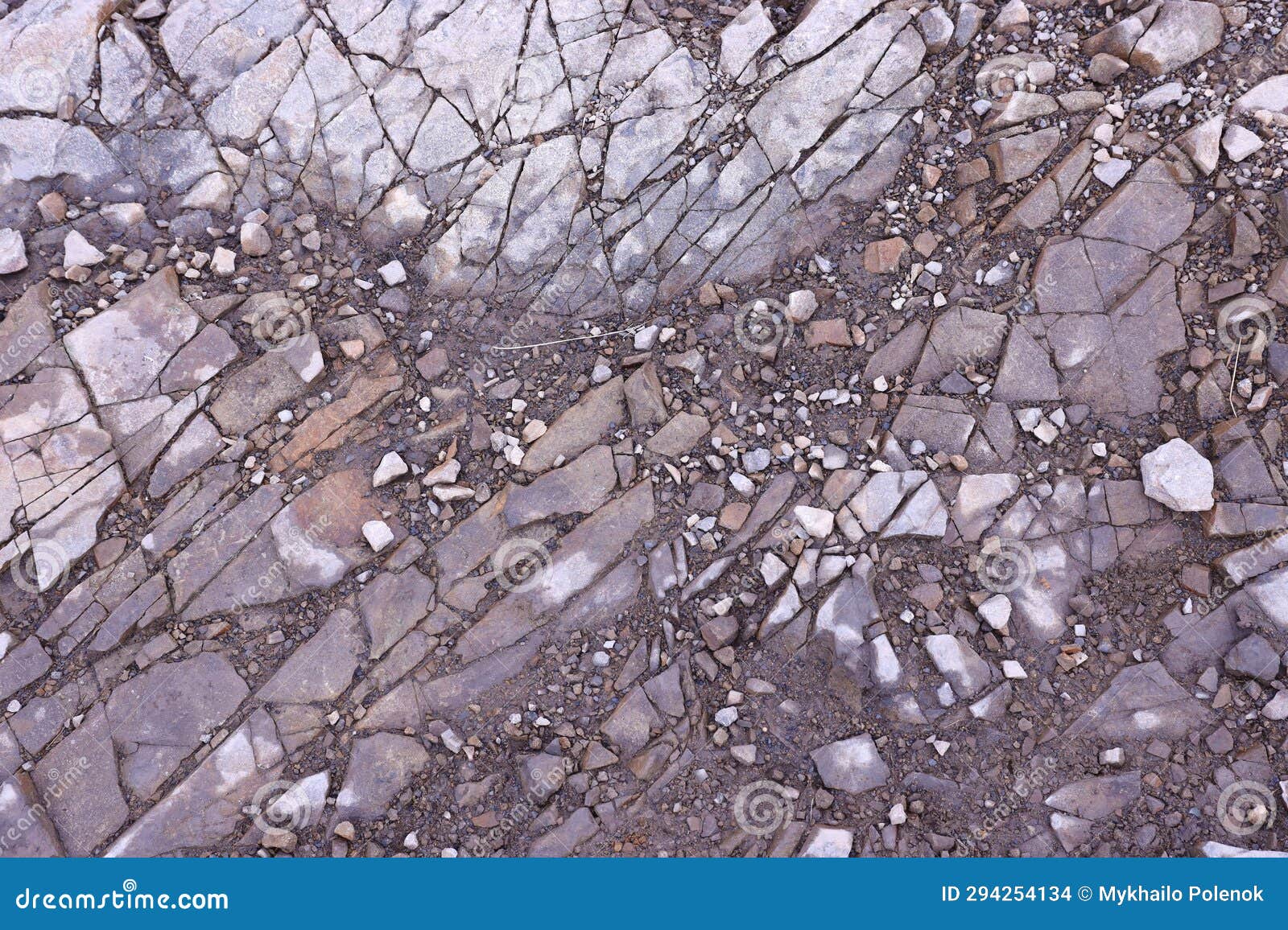 Background of Shattered Stony Stones Surface in Mountain Area. Texture ...