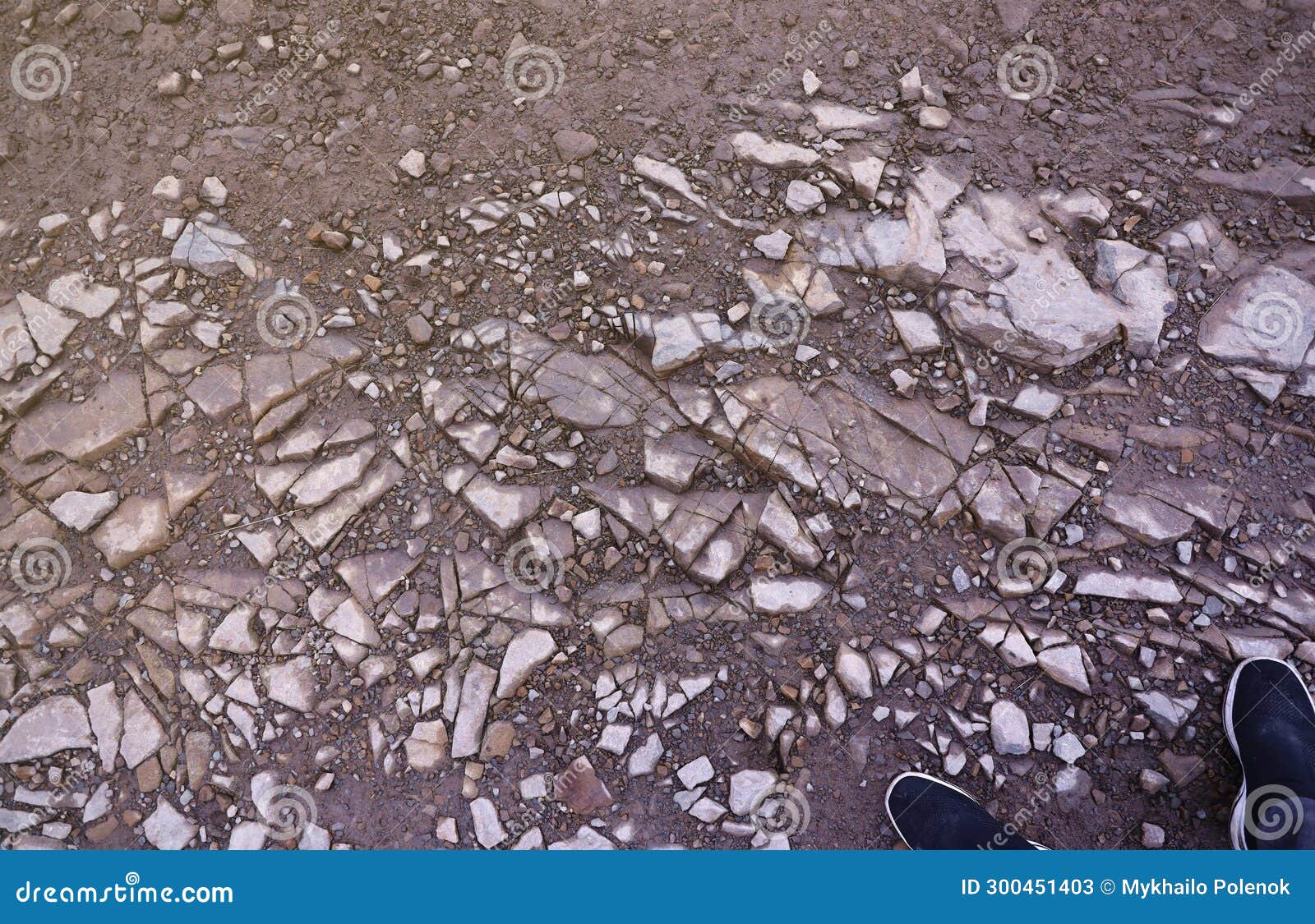 Background of Shattered Stony Stones Surface in Mountain Area. Texture ...