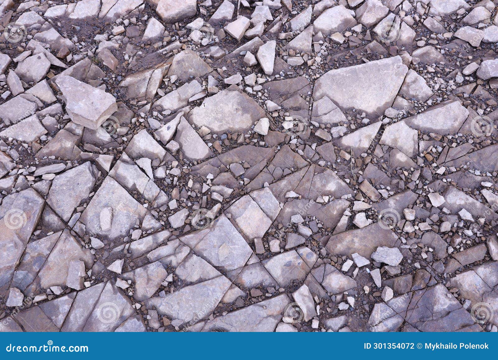 Background of Shattered Stony Stones Surface in Mountain Area. Texture ...