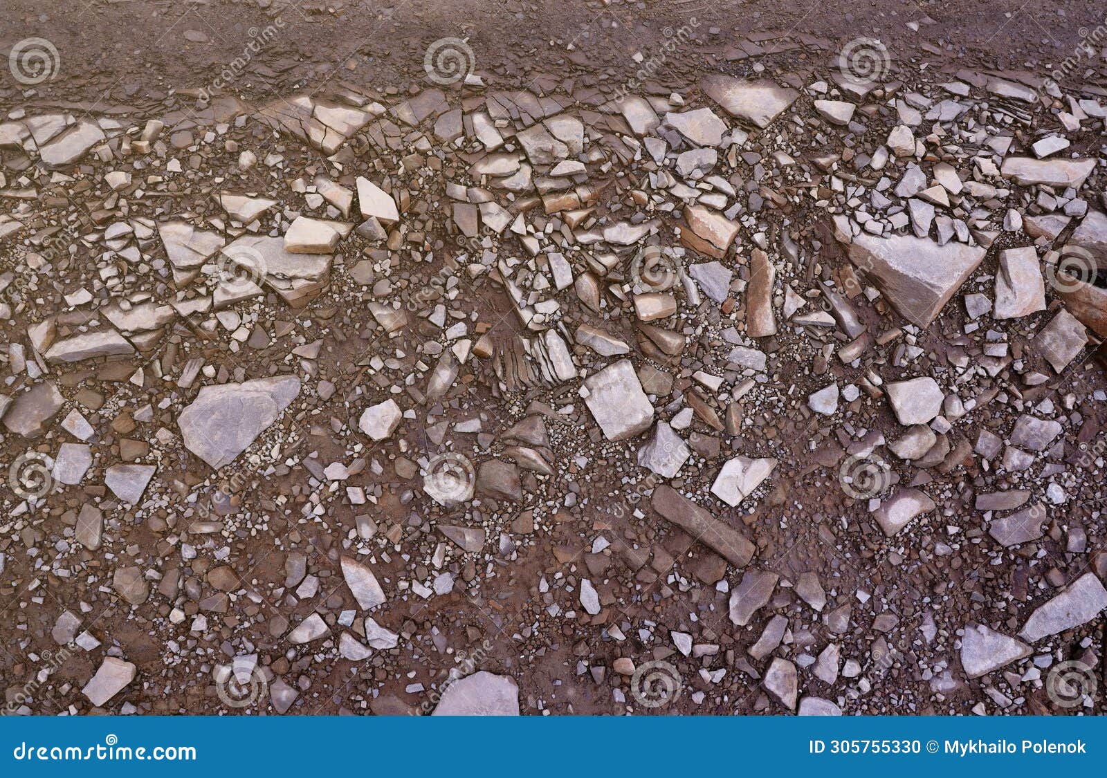 Background of Shattered Stony Stones Surface in Mountain Area. Texture ...