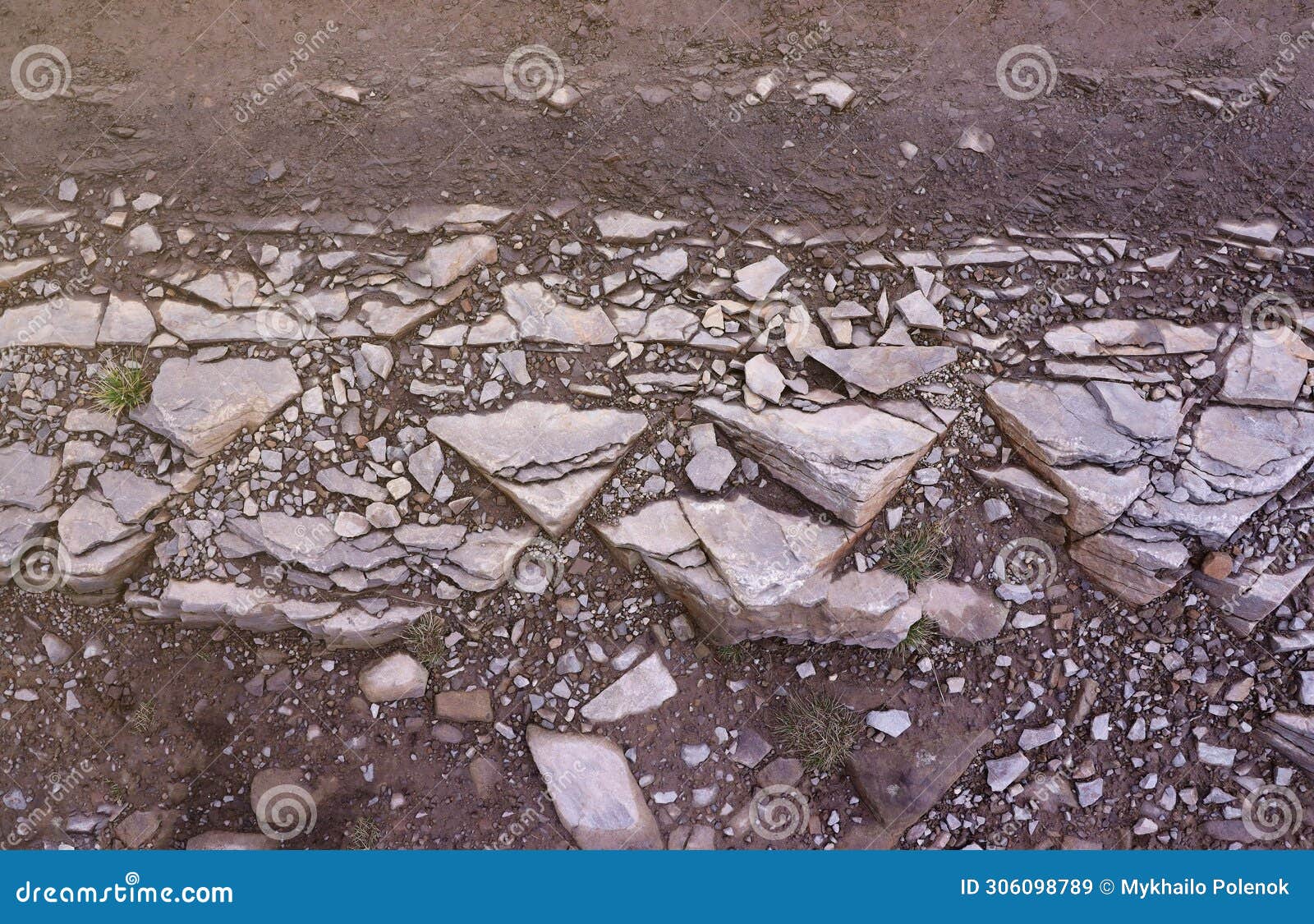 Background of Shattered Stony Stones Surface in Mountain Area. Texture ...