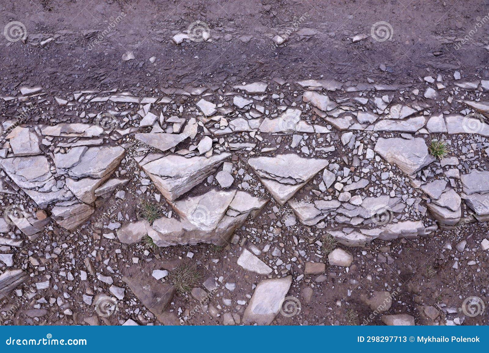 Background of Shattered Stony Stones Surface in Mountain Area. Texture ...