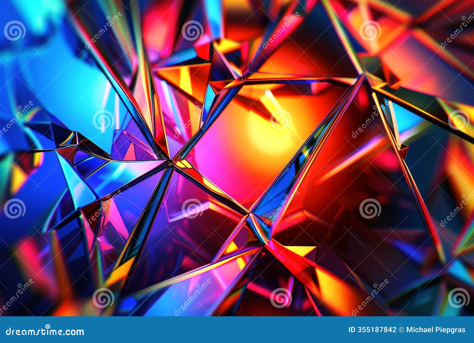 A Background of Shattering Glass with Prismatic Light Refraction Stock ...