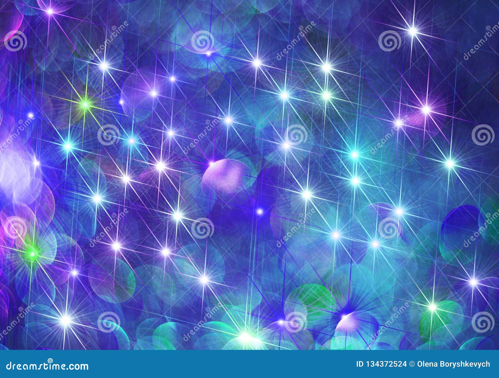 The Background of Shining Colorful Stars on Blue. Stock Illustration ...