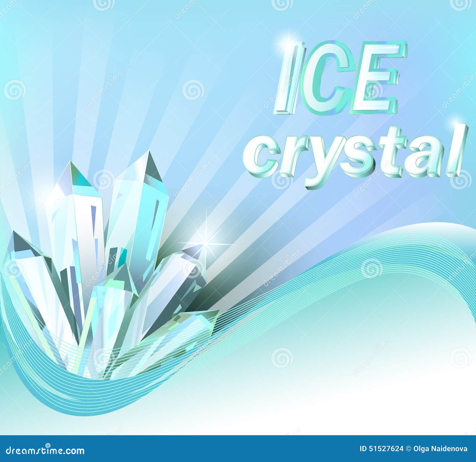 Background with Shiny Crystals of Ice and Wave Stock Vector ...