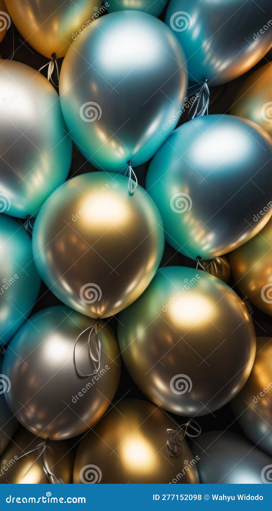 Background of Shiny Metallic Balloons Stock Illustration - Illustration ...
