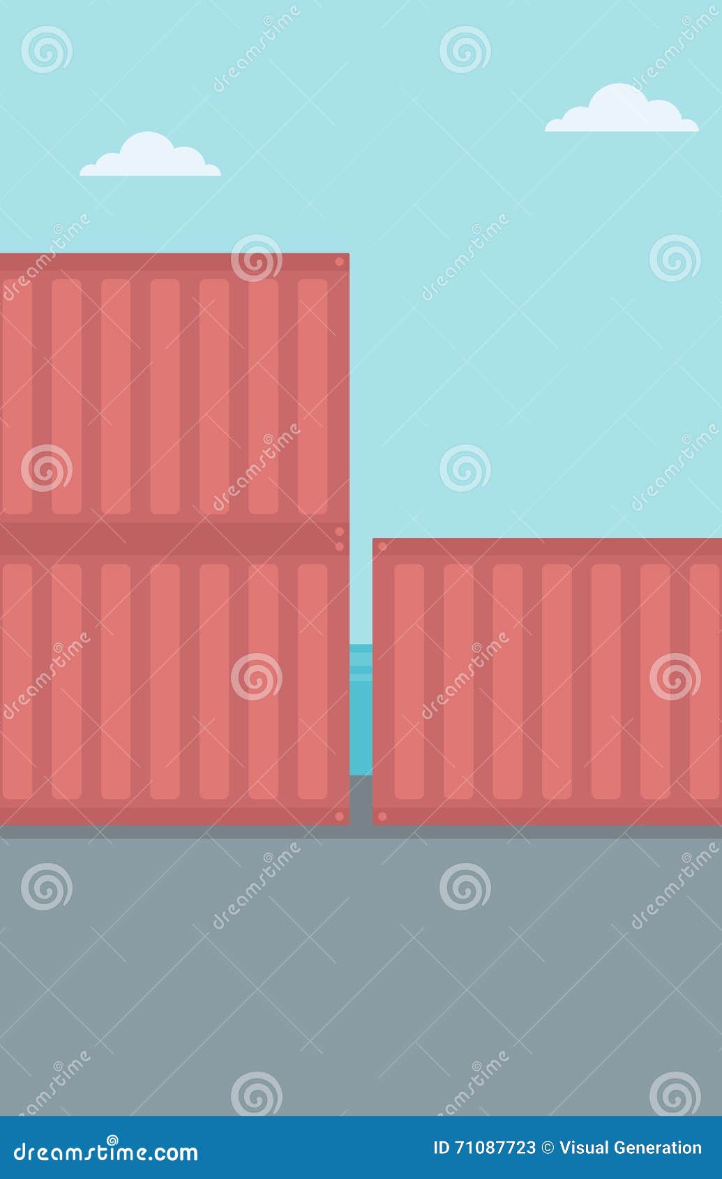 Background of Shipping Containers in Port. Stock Vector - Illustration ...