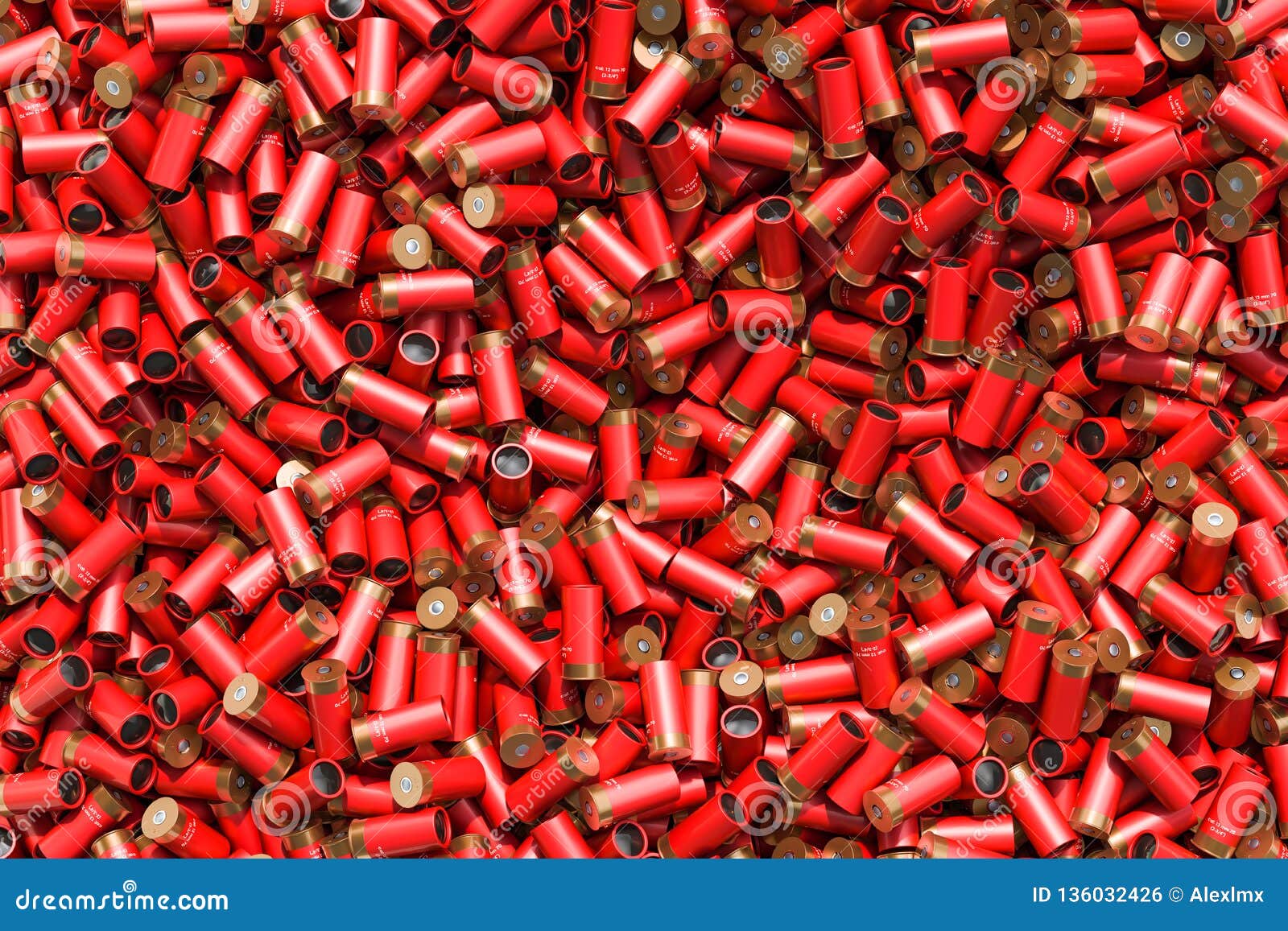 Background from Shotgun Shells, 3D Rendering Stock Illustration ...