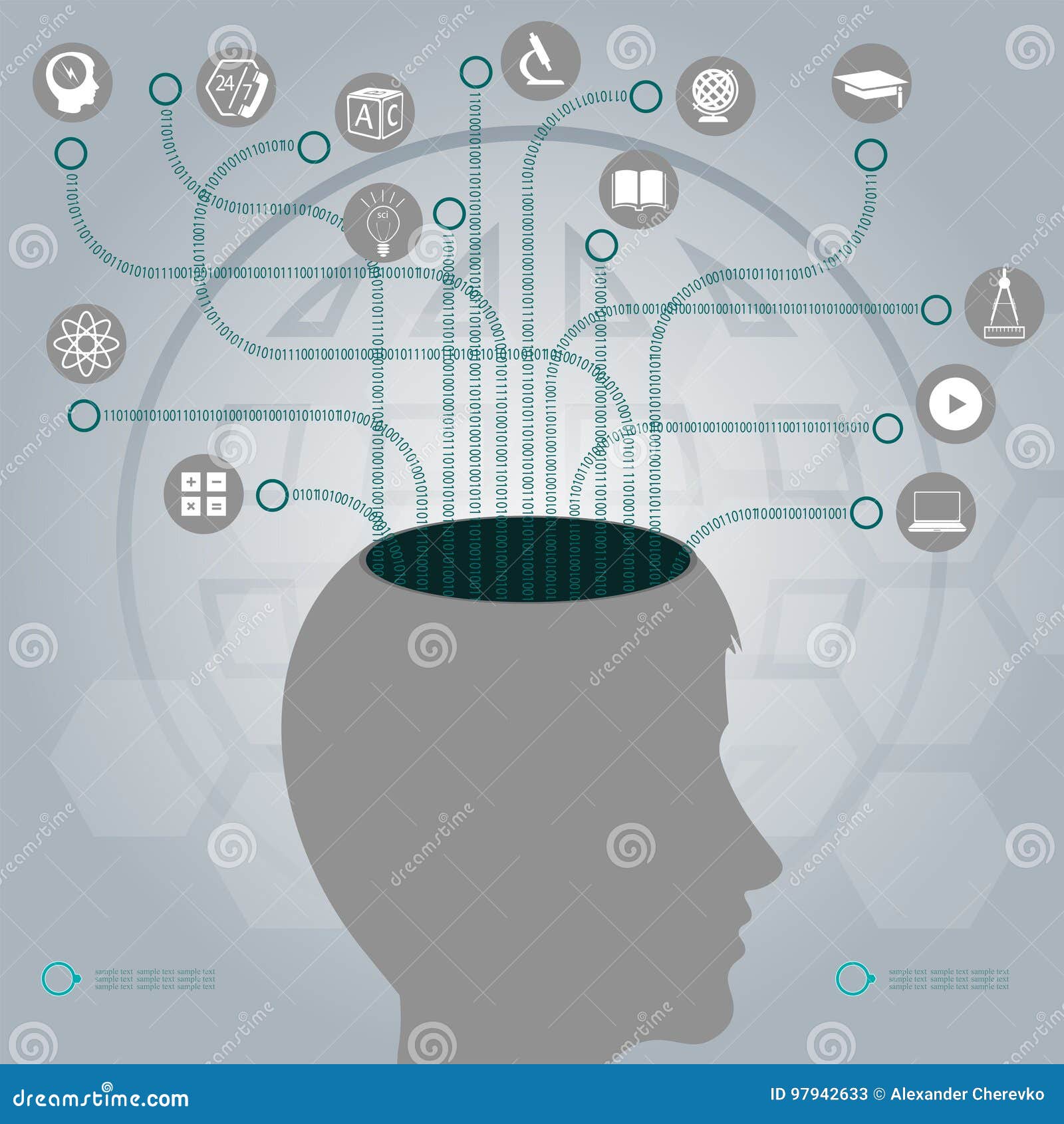 Background with Silhouette of Head and Marks of Training, Brainstorming ...