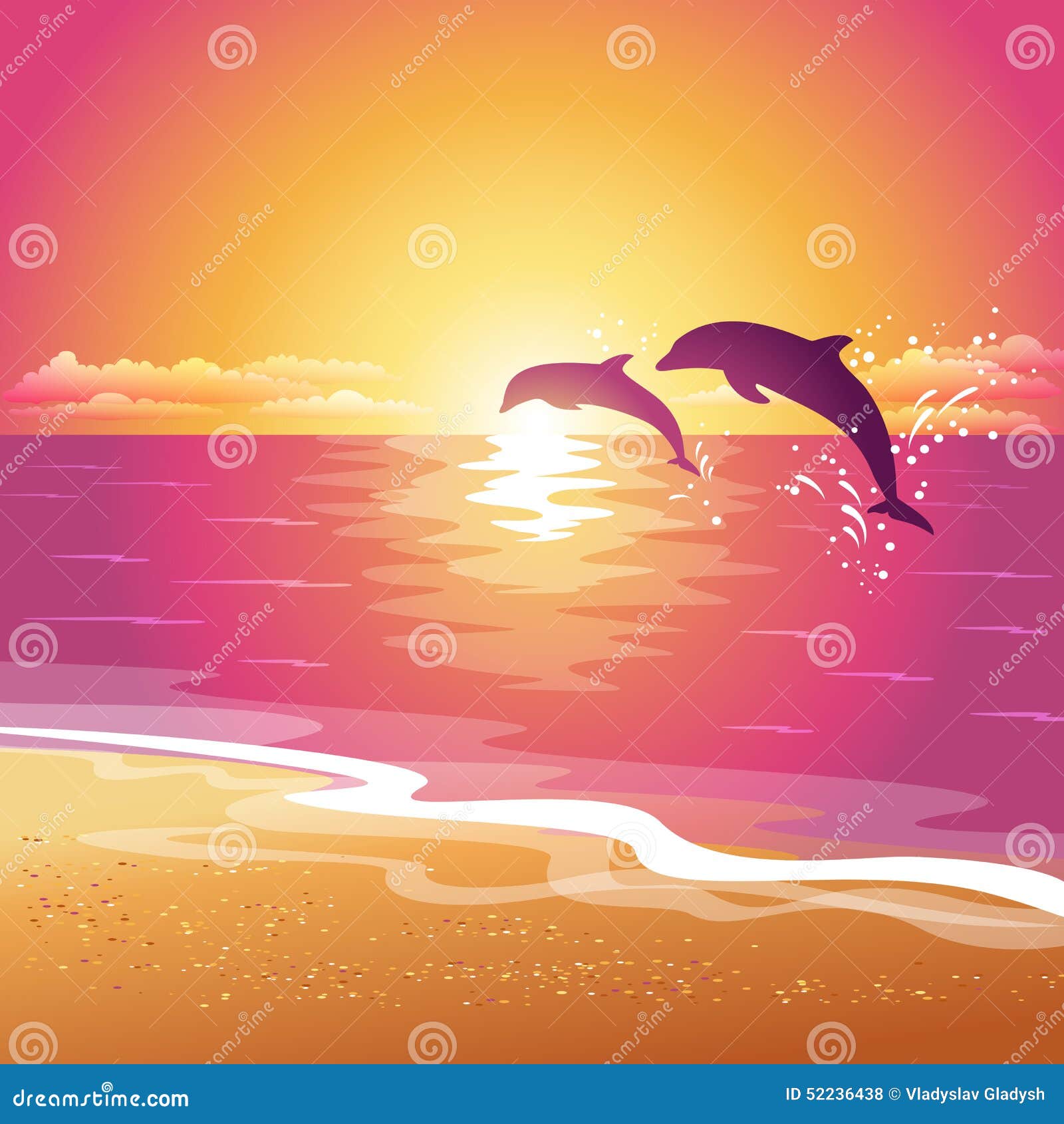 Silhouette Of Dolphins Jumping Royalty-Free Stock Image | CartoonDealer ...