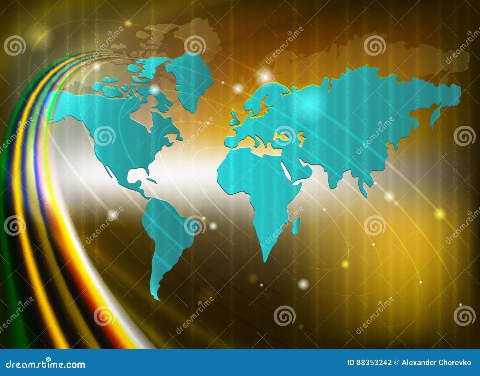 Background with Silhouettes of a Continents Stock Vector - Illustration ...