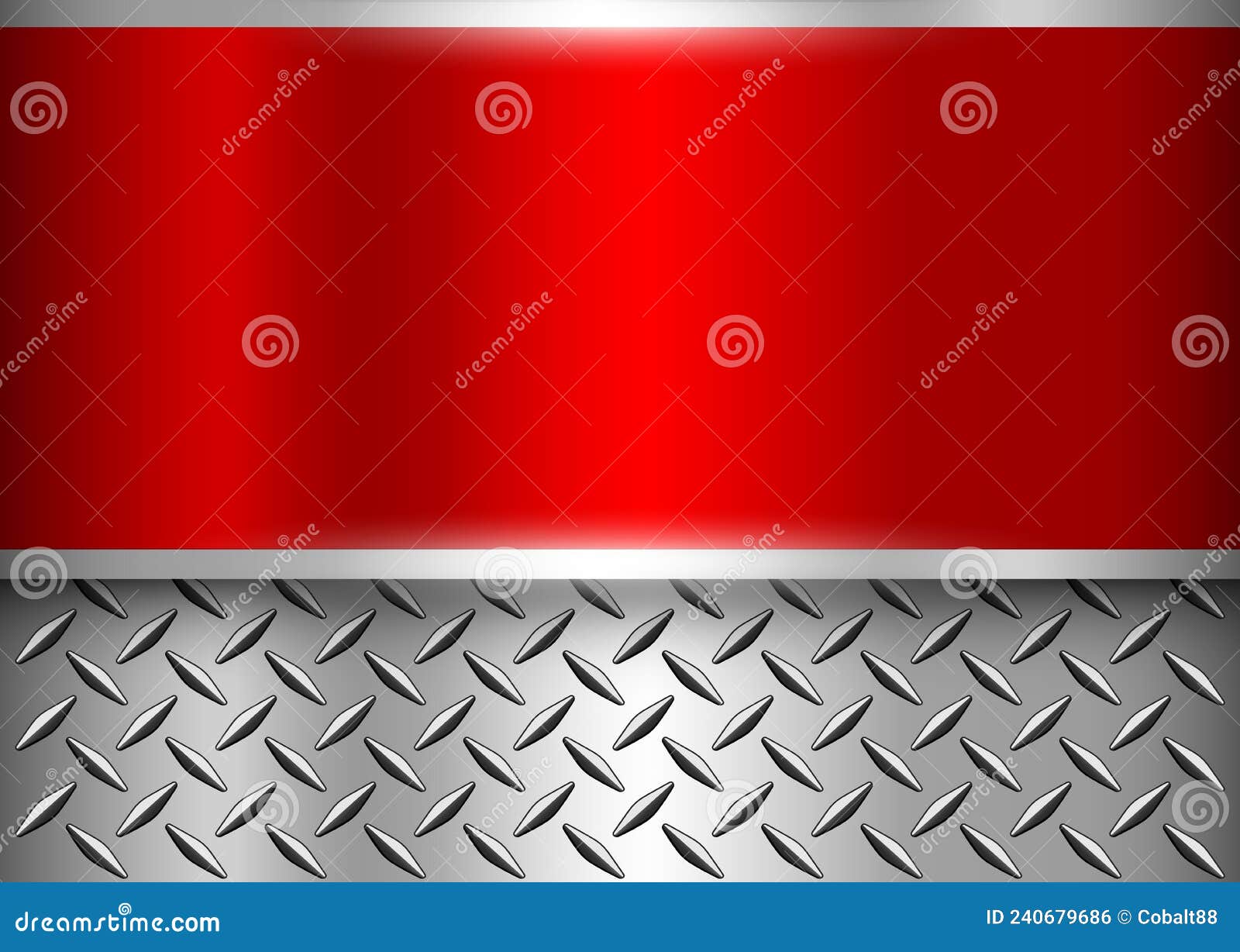 Background Silver Red Metallic, 3d Chrome Design with Diamond Plate ...