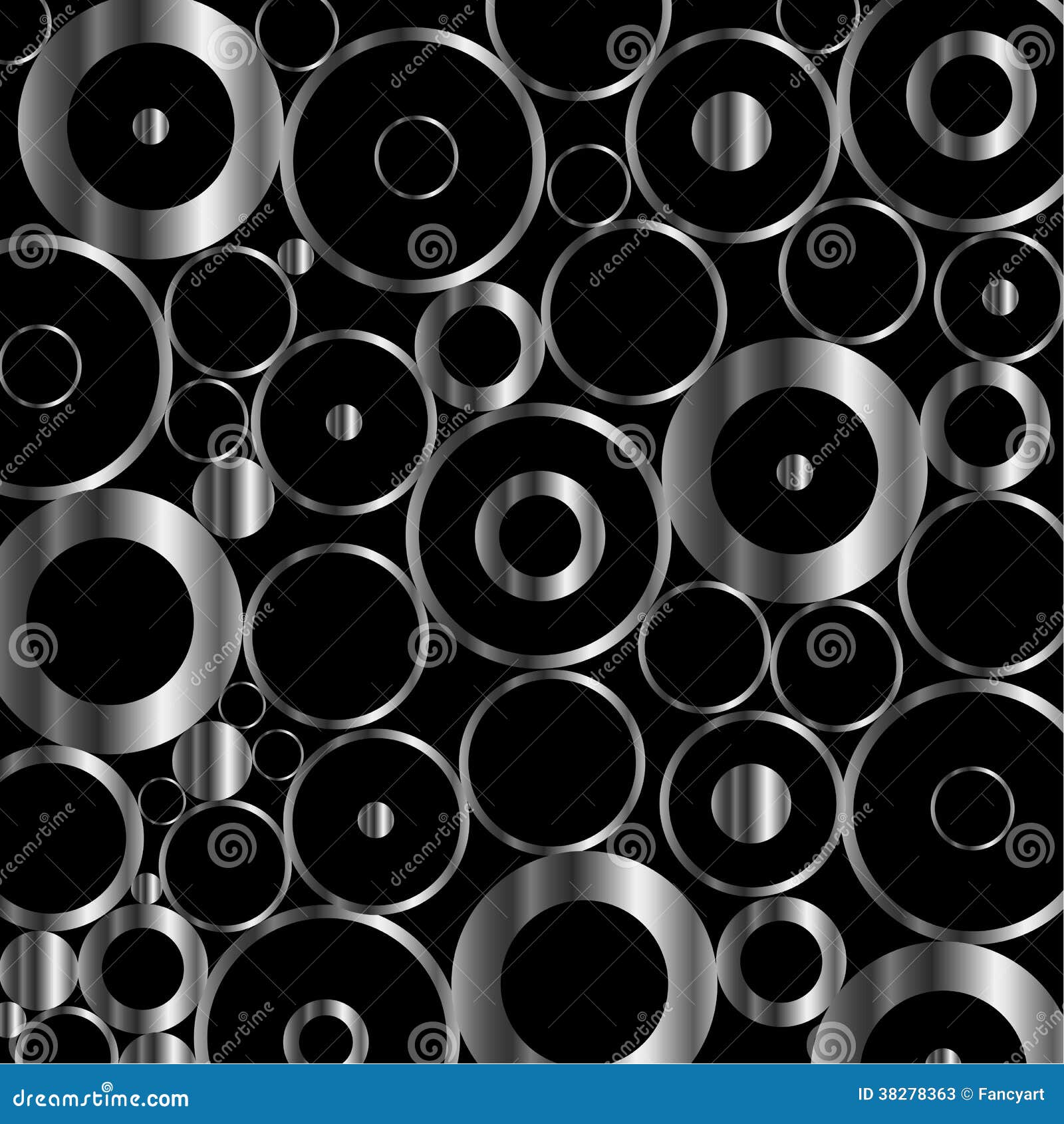 Background with Silver Rings and Circles Stock Vector - Illustration of ...