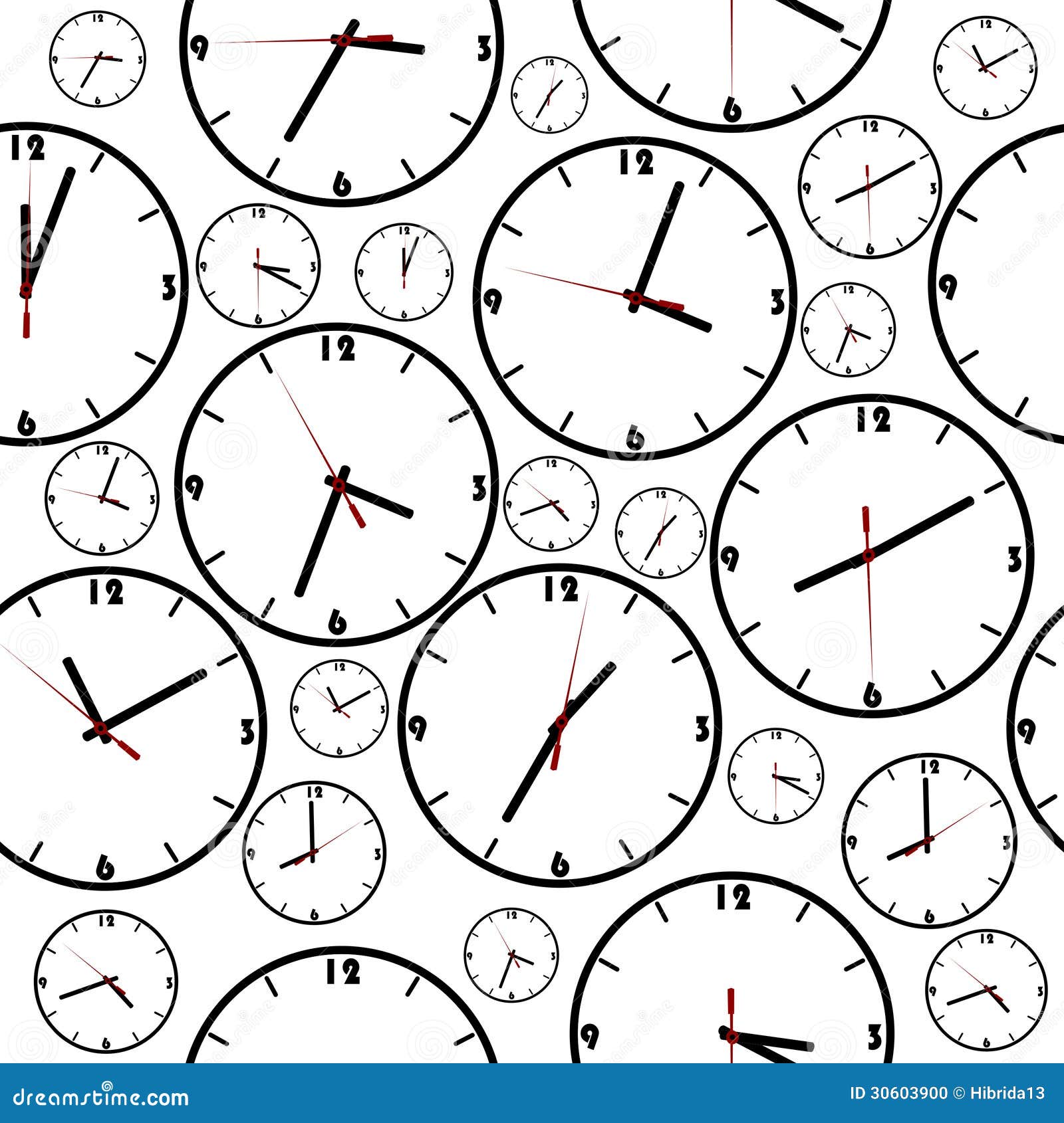 Background with Simple Clocks Stock Vector - Illustration of calendar ...
