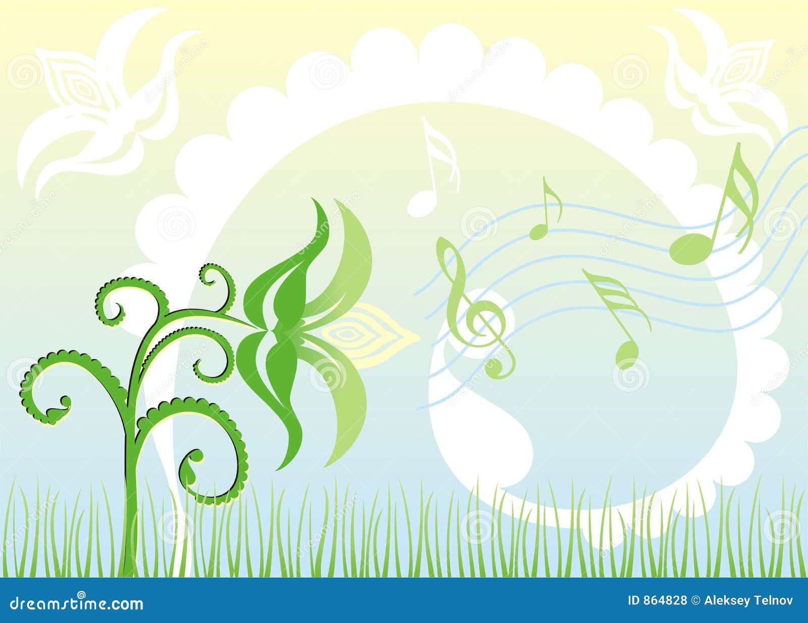 Background Singing Flowers, Vector Stock Vector - Illustration of fancy ...