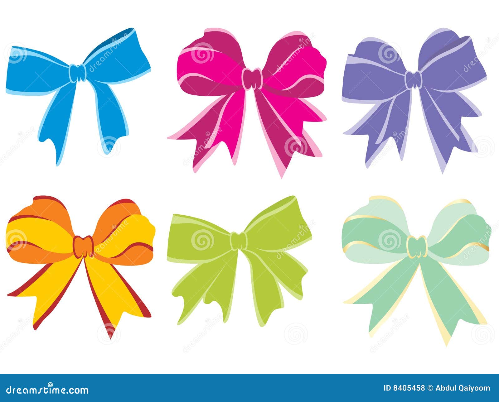 Background with Six Bow, Illustration Stock Illustration - Illustration ...