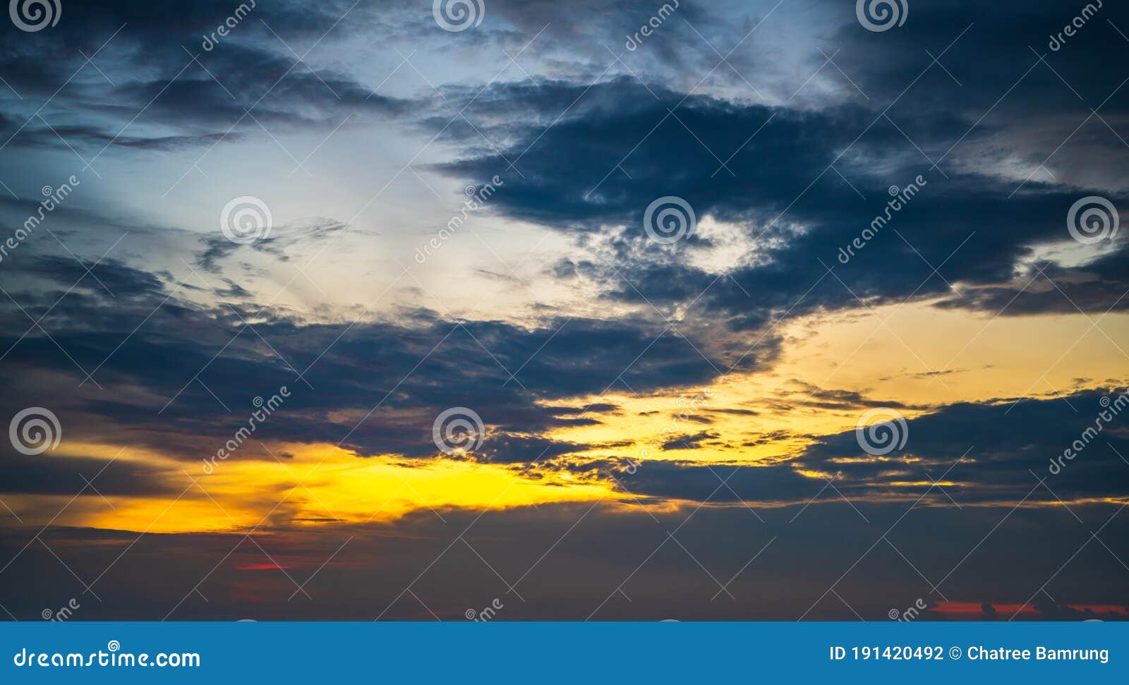 Background of the Sky with Approaching Storm Cloud at Sunset Sky Stock ...