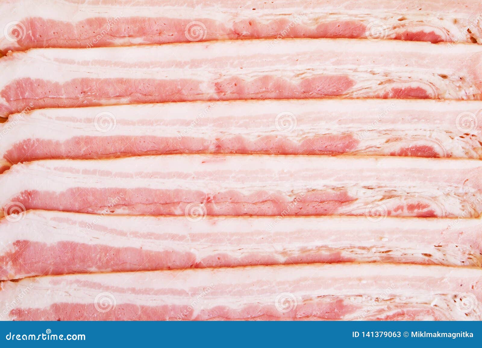 Background of Sliced Horizontal Pieces of Bacon. Edible Texture Stock ...
