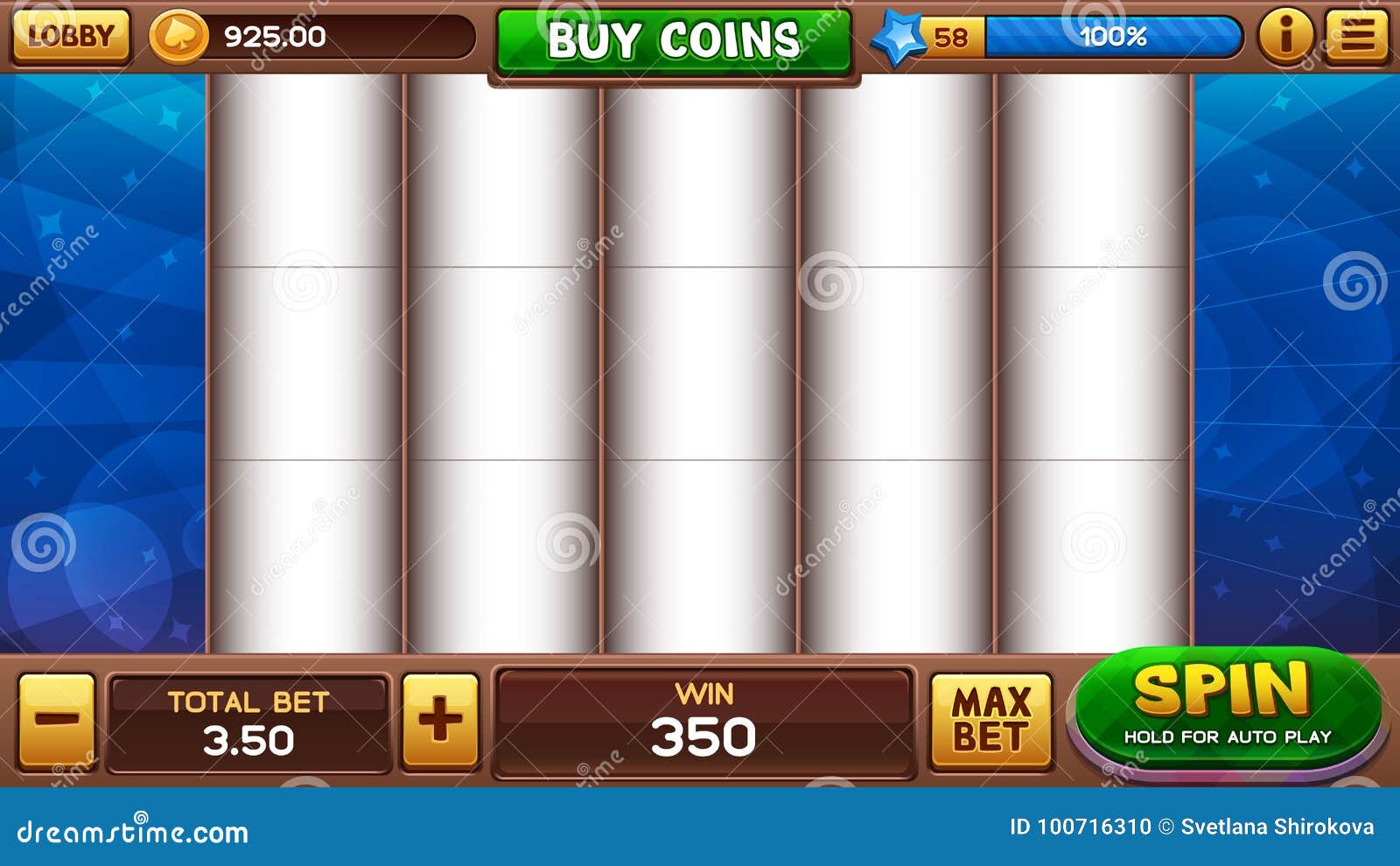 Background for slots games stock vector. Illustration of modern - 100716310