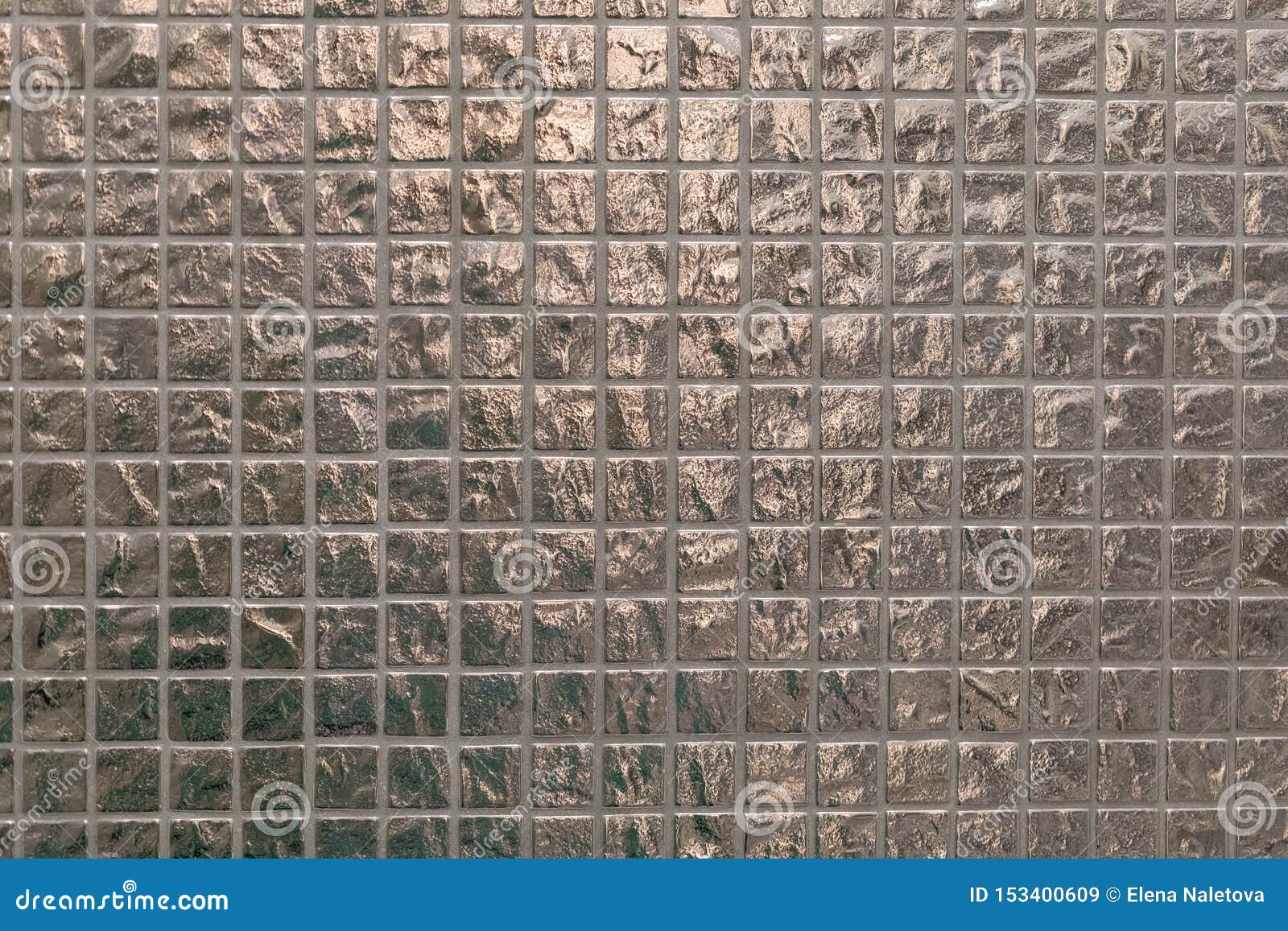 Background from the Small Gold Square Tiles of a Gold Shade Having an ...