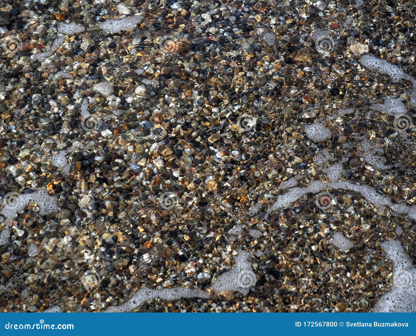 Background with Small Pebbles. Multi-colored Sea Pebbles Covered with ...