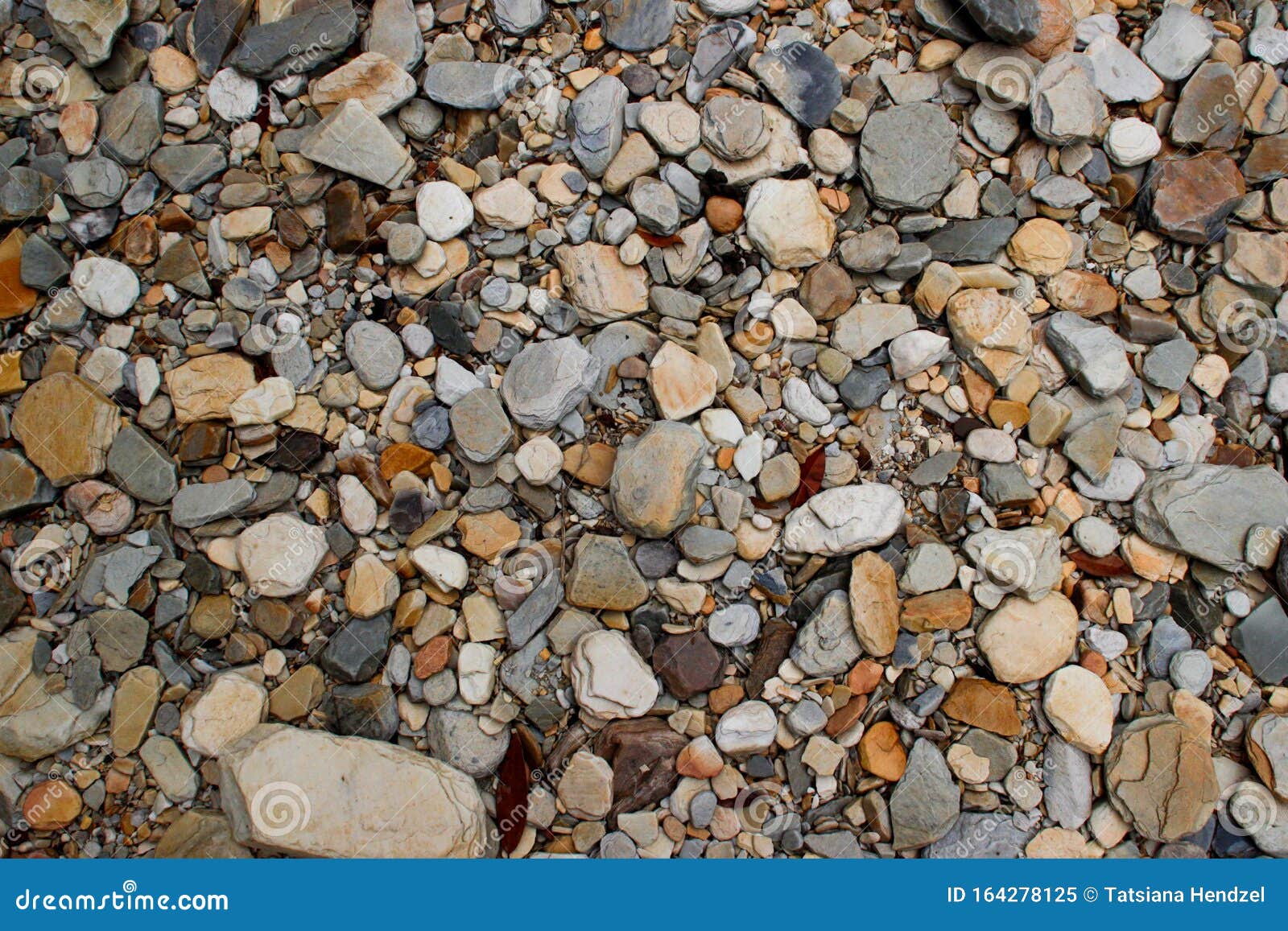 Background with Small Randomly Scattered Pebbles of River Marble Stock ...