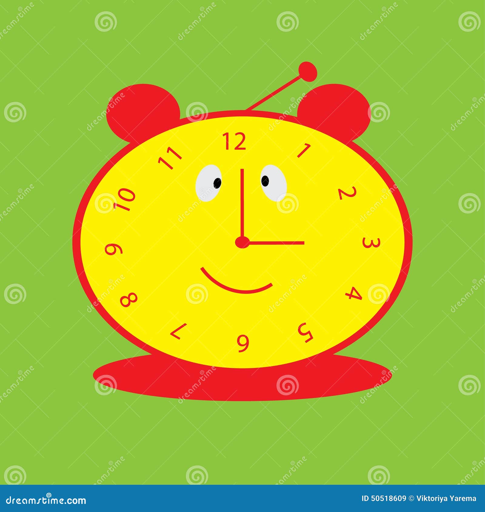 Background with Smiling Clock for Baby Stock Illustration ...
