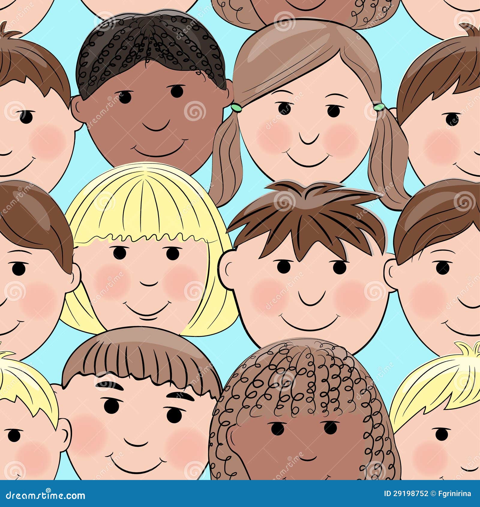 Background with Smiling Faces, Multicultural Stock Vector ...