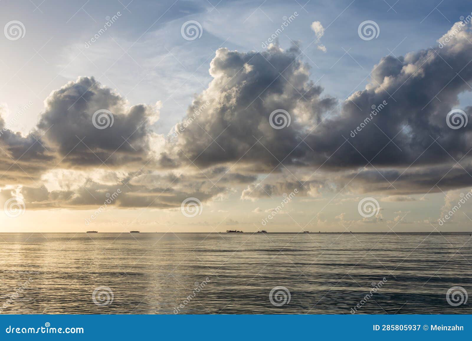 Background of Smooth Waves at the Sea with Cloudscape Stock Image ...