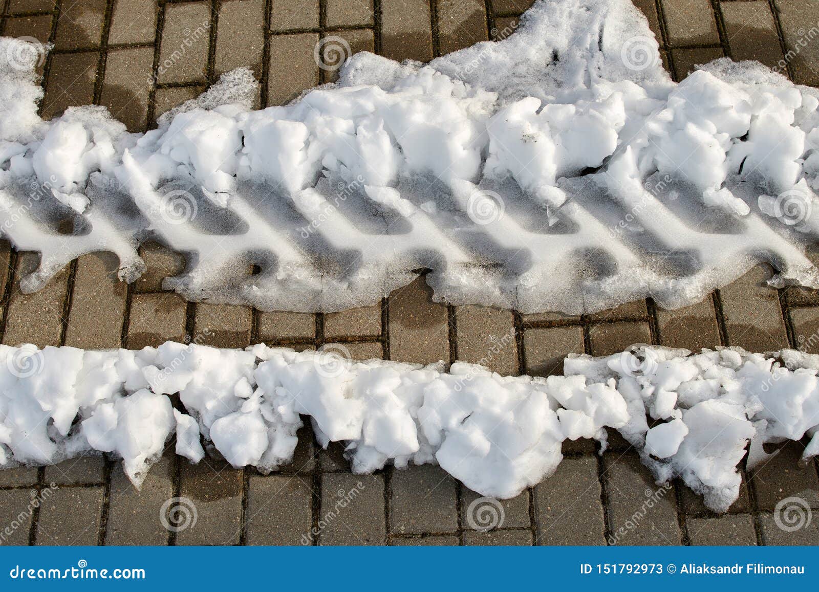 Background with Snow on Road and Sidewalk in Winter, Texture Stock ...