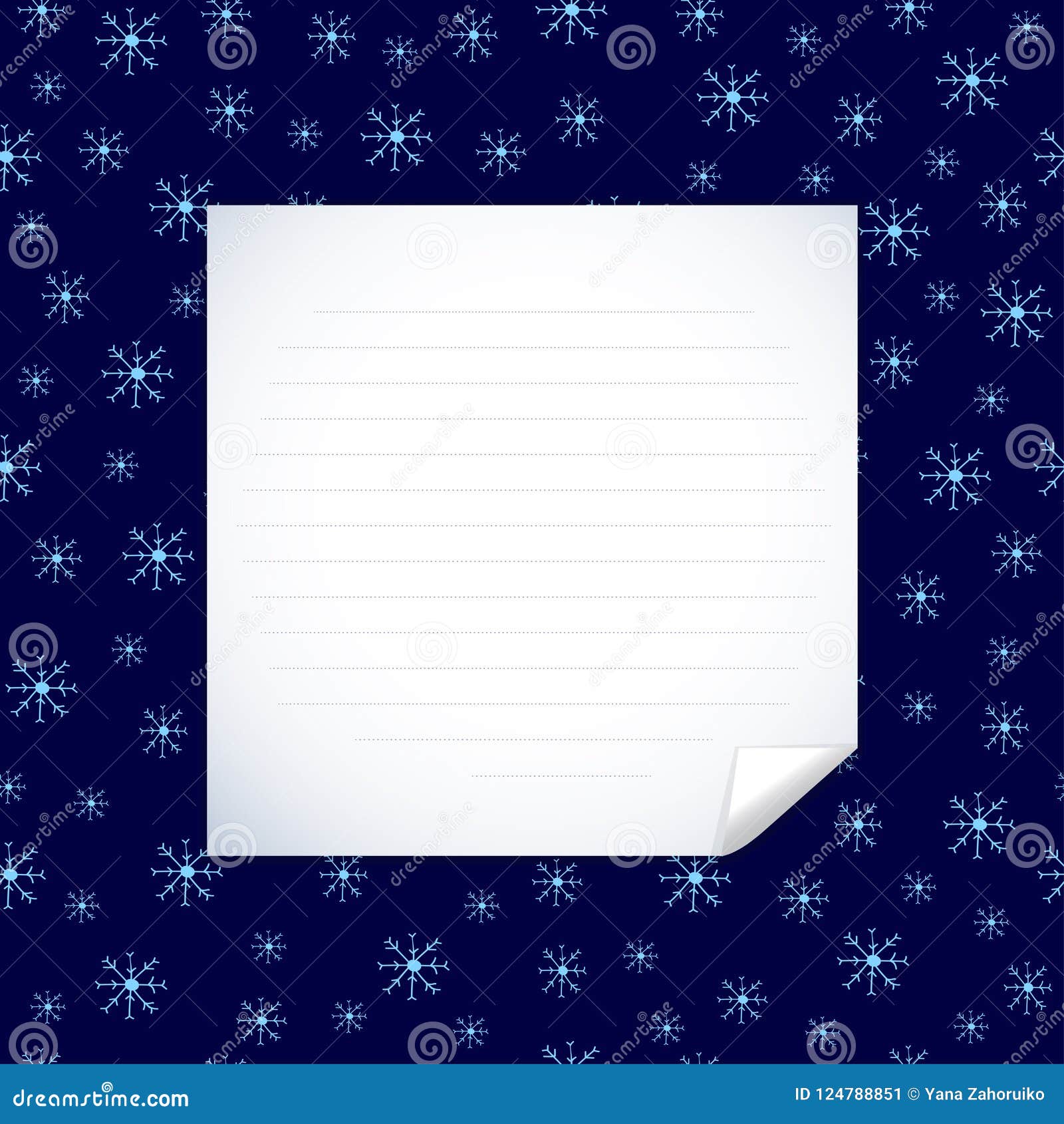Background with Snowflakes. Letter Template Stock Illustration ...
