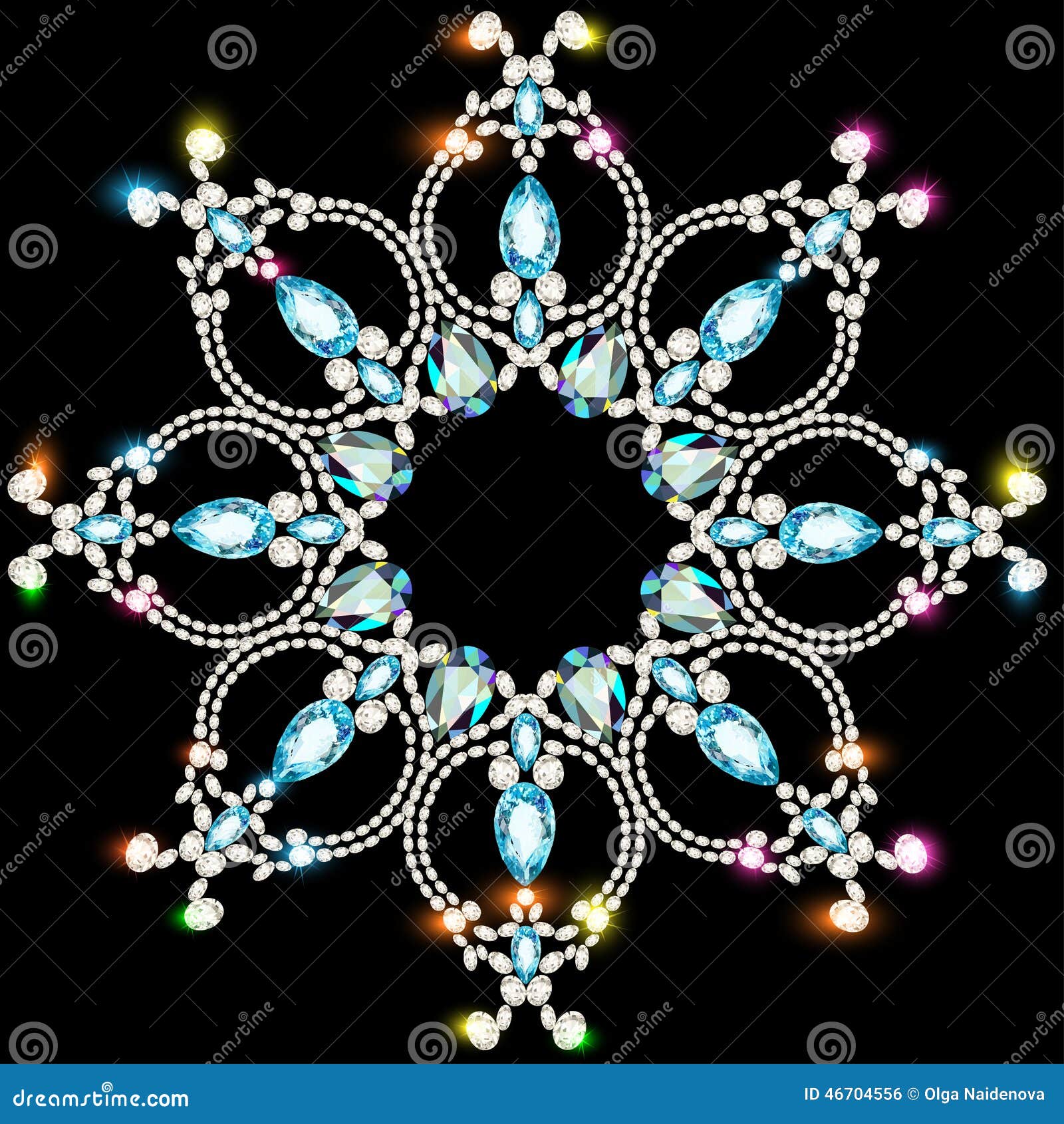 Background with Snowflakes Made of Precious Stones Stock Vector ...