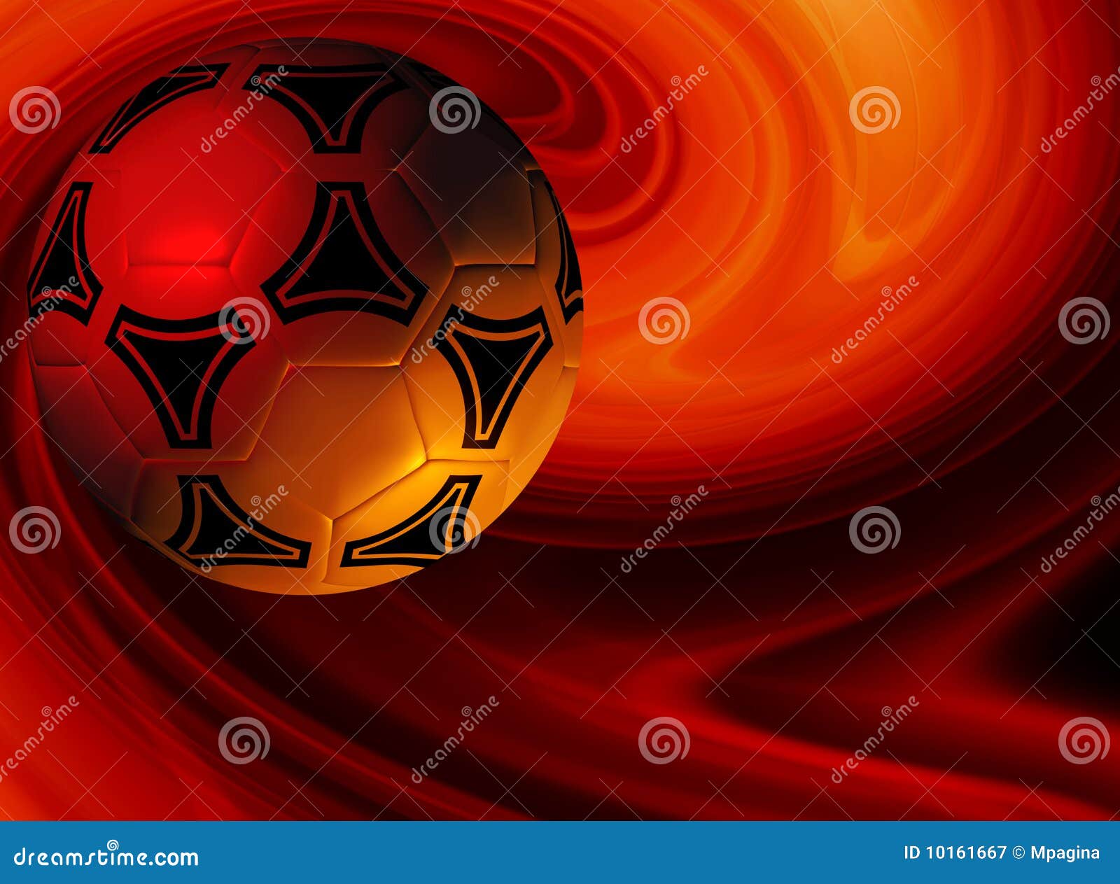 Background with Soccer Ball in Red Tone Stock Illustration ...