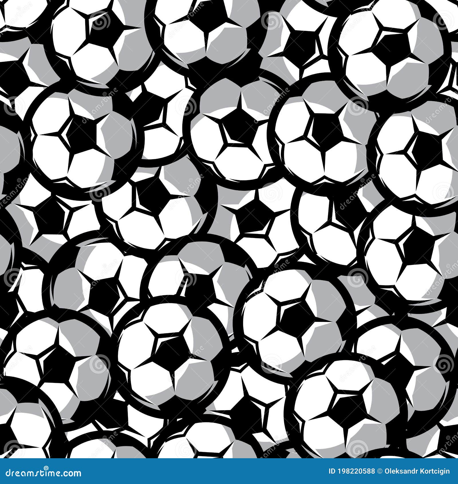 Background with Soccer Balls. Seamless Vector Pattern Stock Vector ...