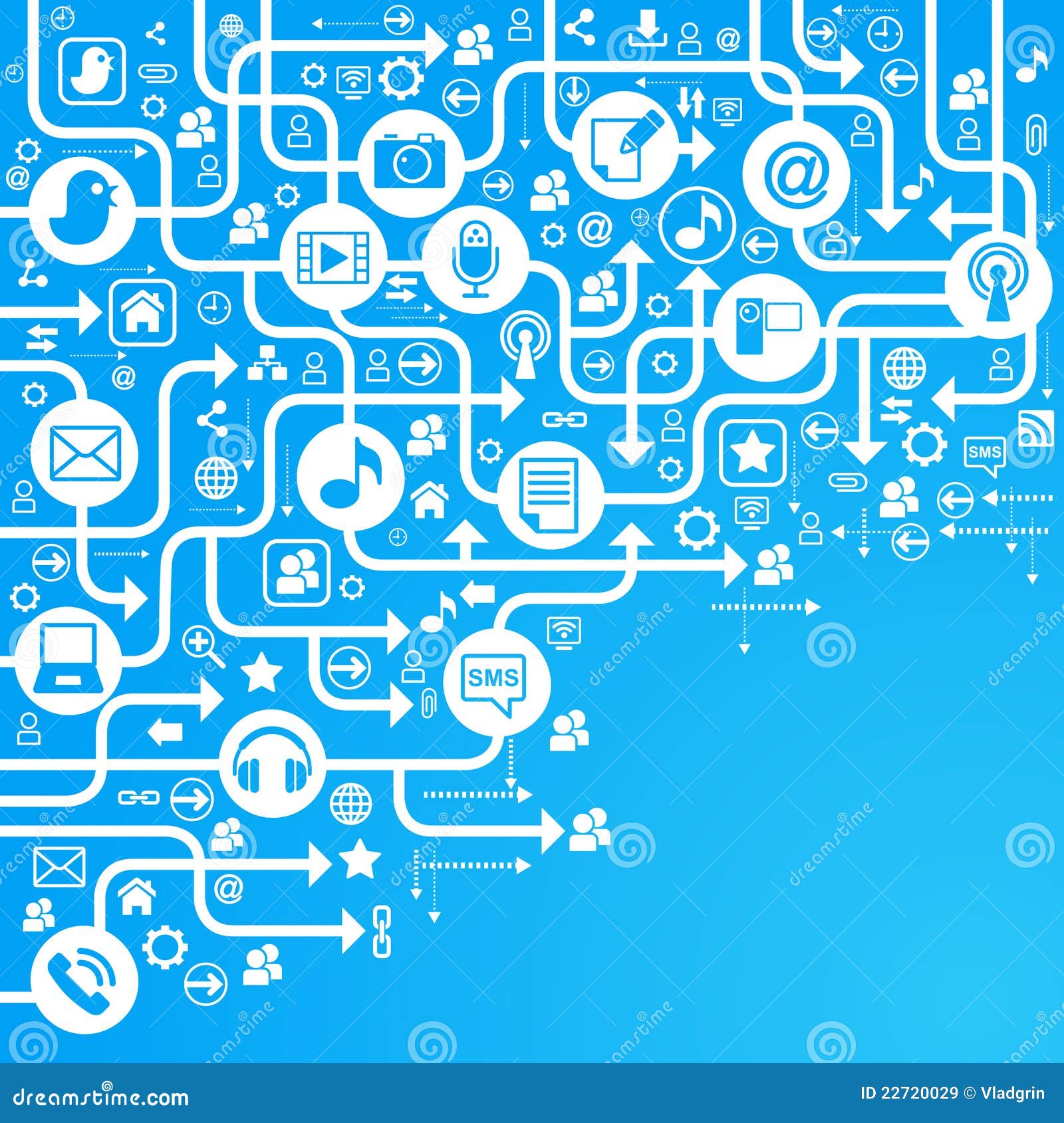 Background Social Network Blue Stock Vector - Illustration of ...