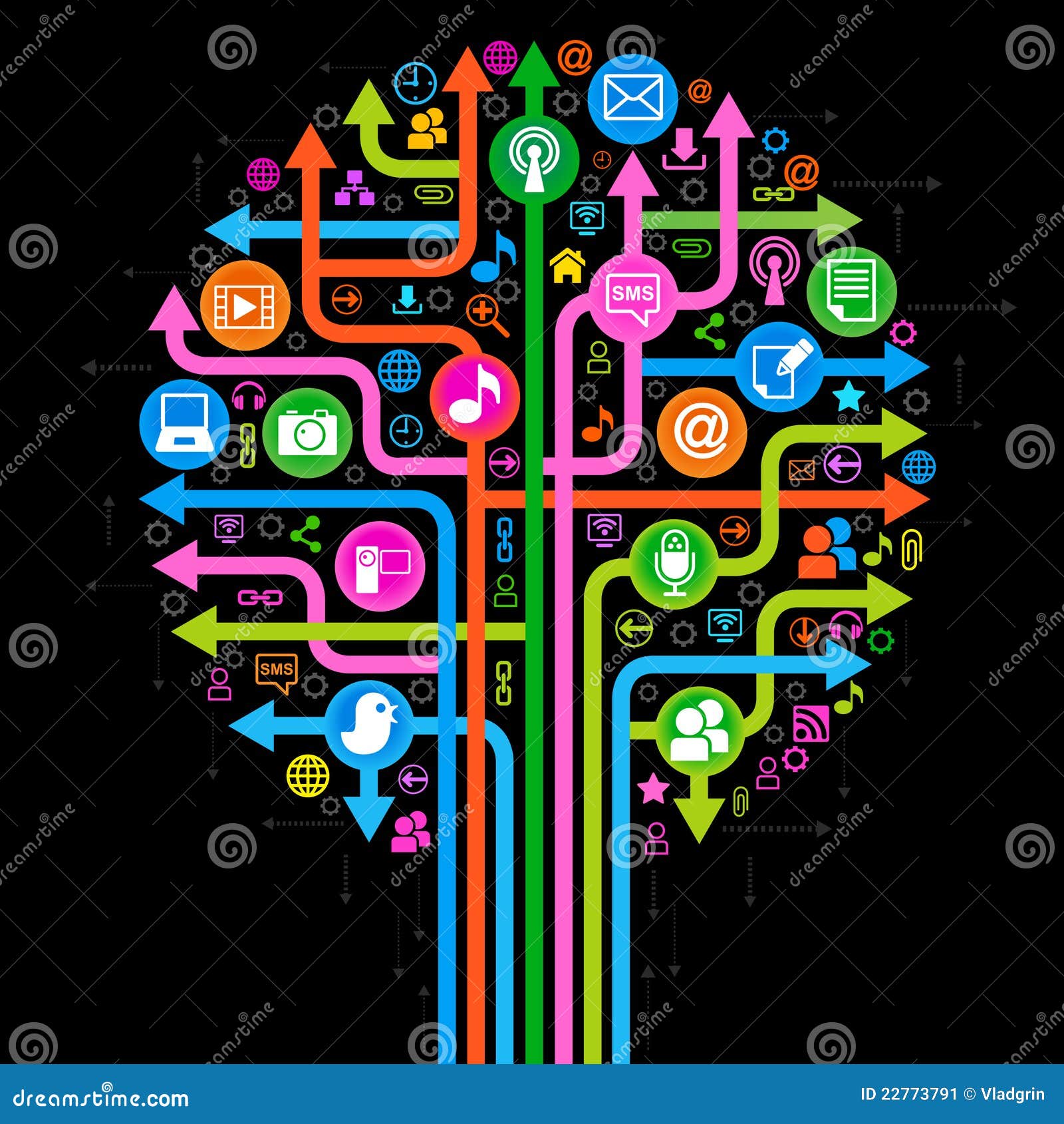 Background Social Network Tree Stock Vector - Illustration of concept ...