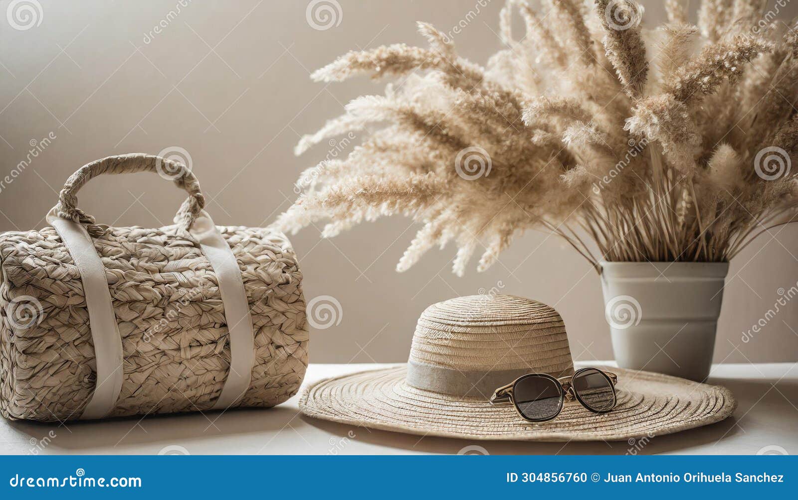 Background in Soft Beige Monochrome Tones with Objects that Evoke the ...