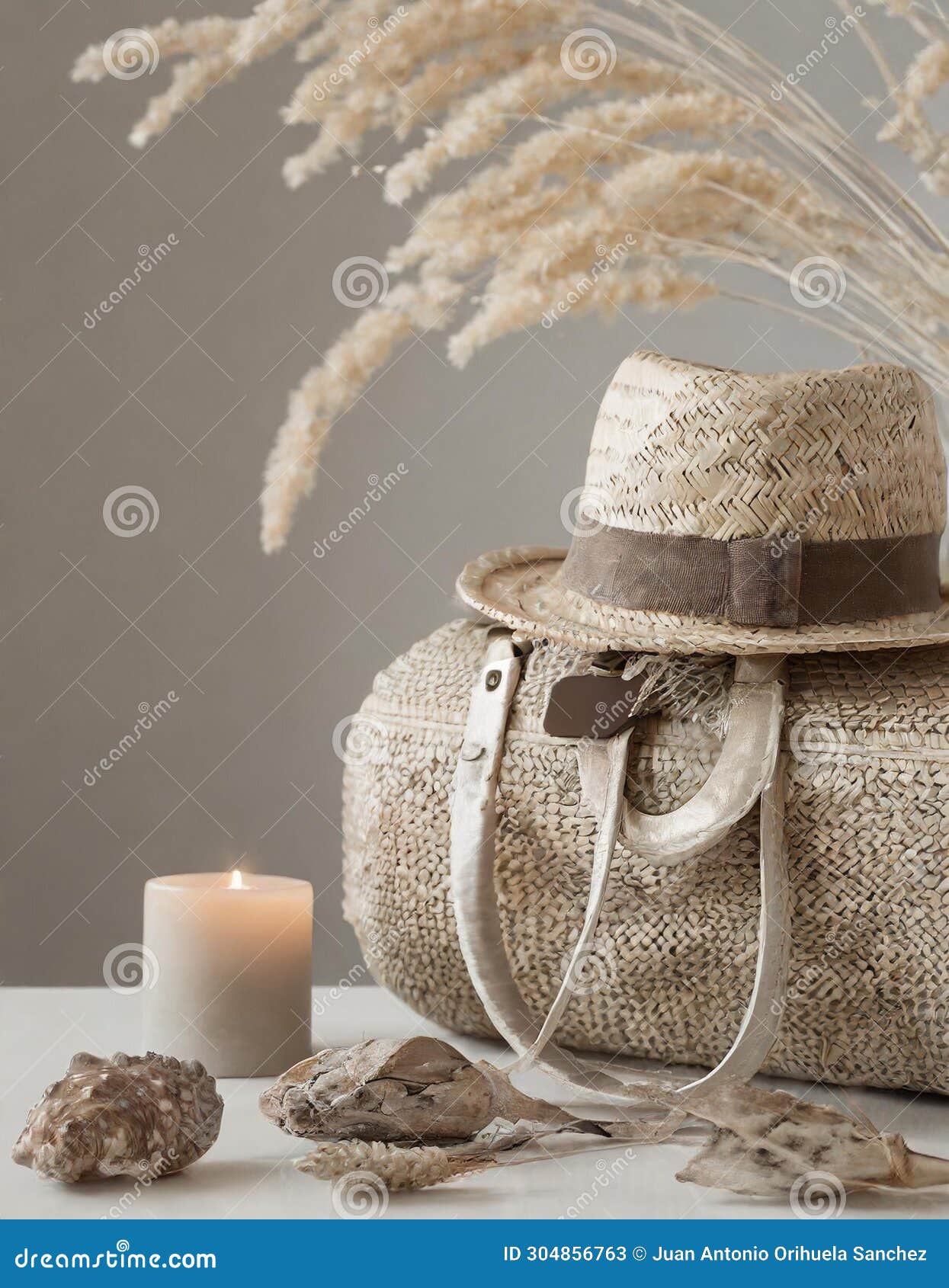 Background in Soft Beige Monochrome Tones with Objects that Evoke the ...
