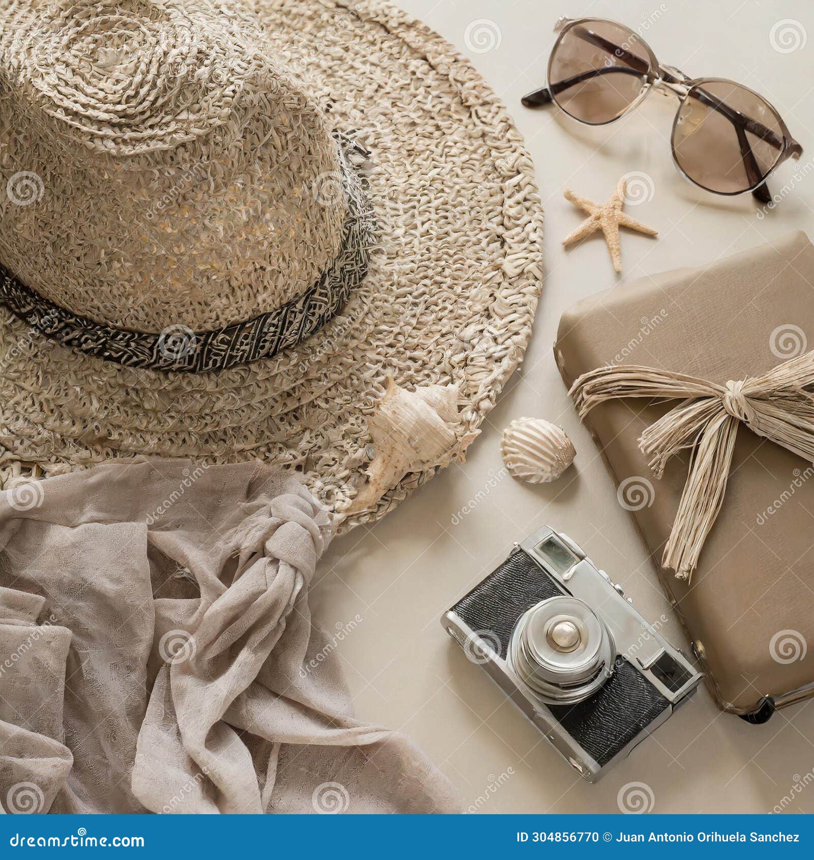 Background in Soft Beige Monochrome Tones with Objects that Evoke the ...