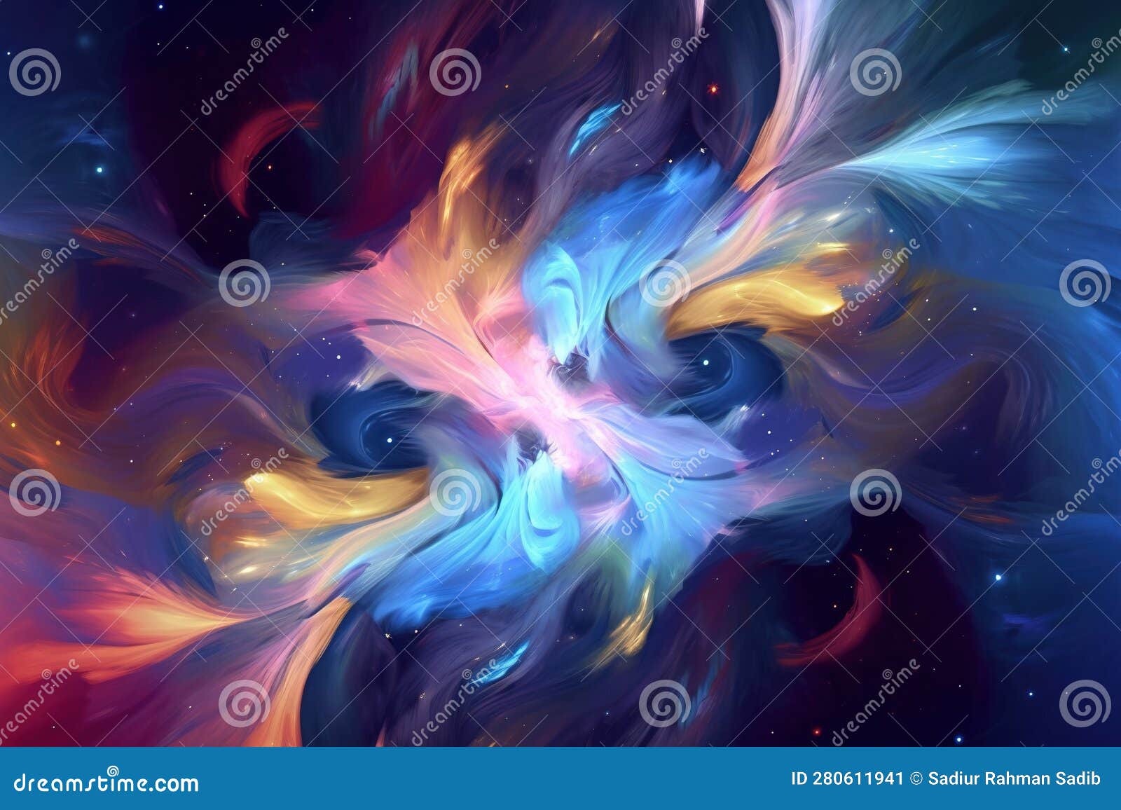 Background with Space. Abstract Esoteric Background Digital Painting ...