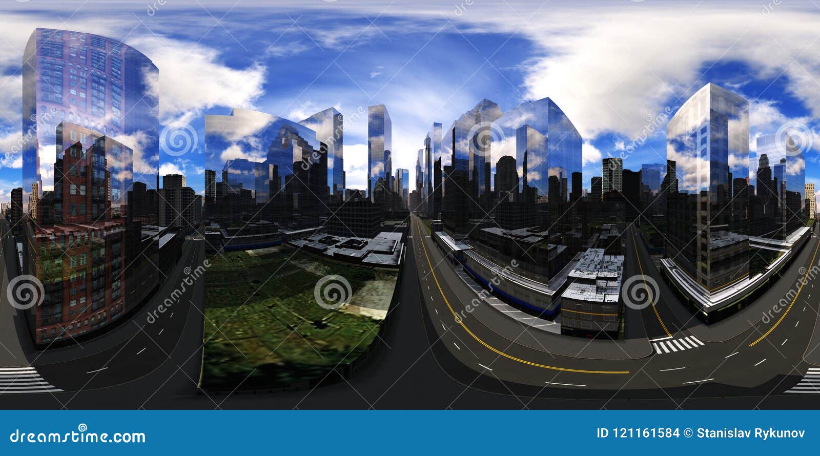 HDRI Equidistant Projection Landscape Stock Illustration - Illustration ...