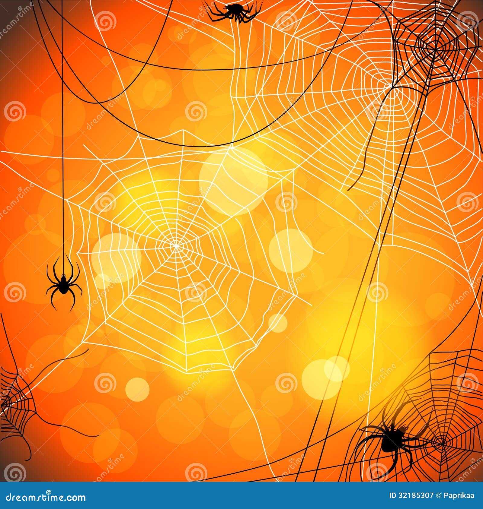 Background with Spiders and Web Stock Vector - Illustration of animals ...